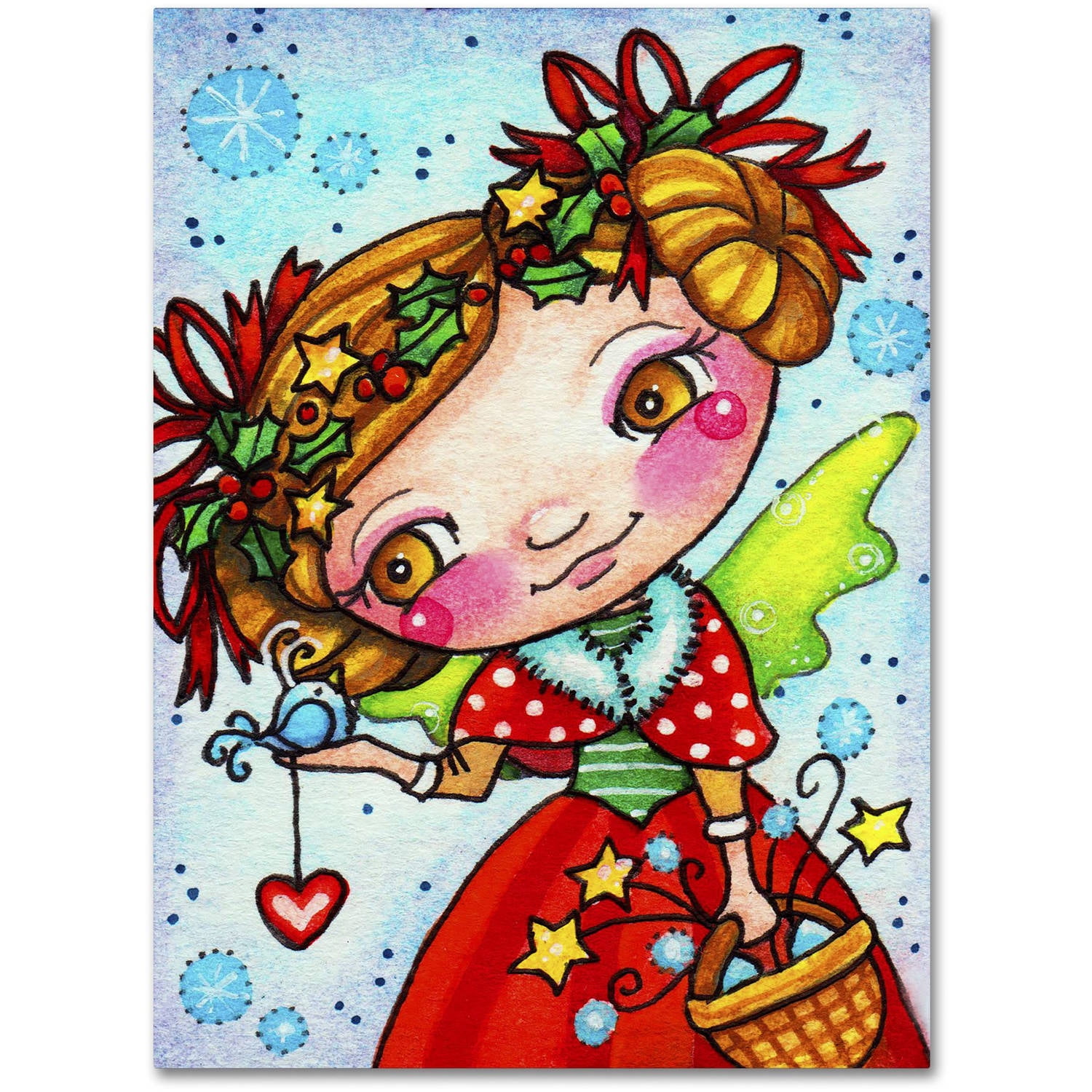 Trademark Fine Art "Holly and Snow" Canvas Art by Jennifer Nilsson ...