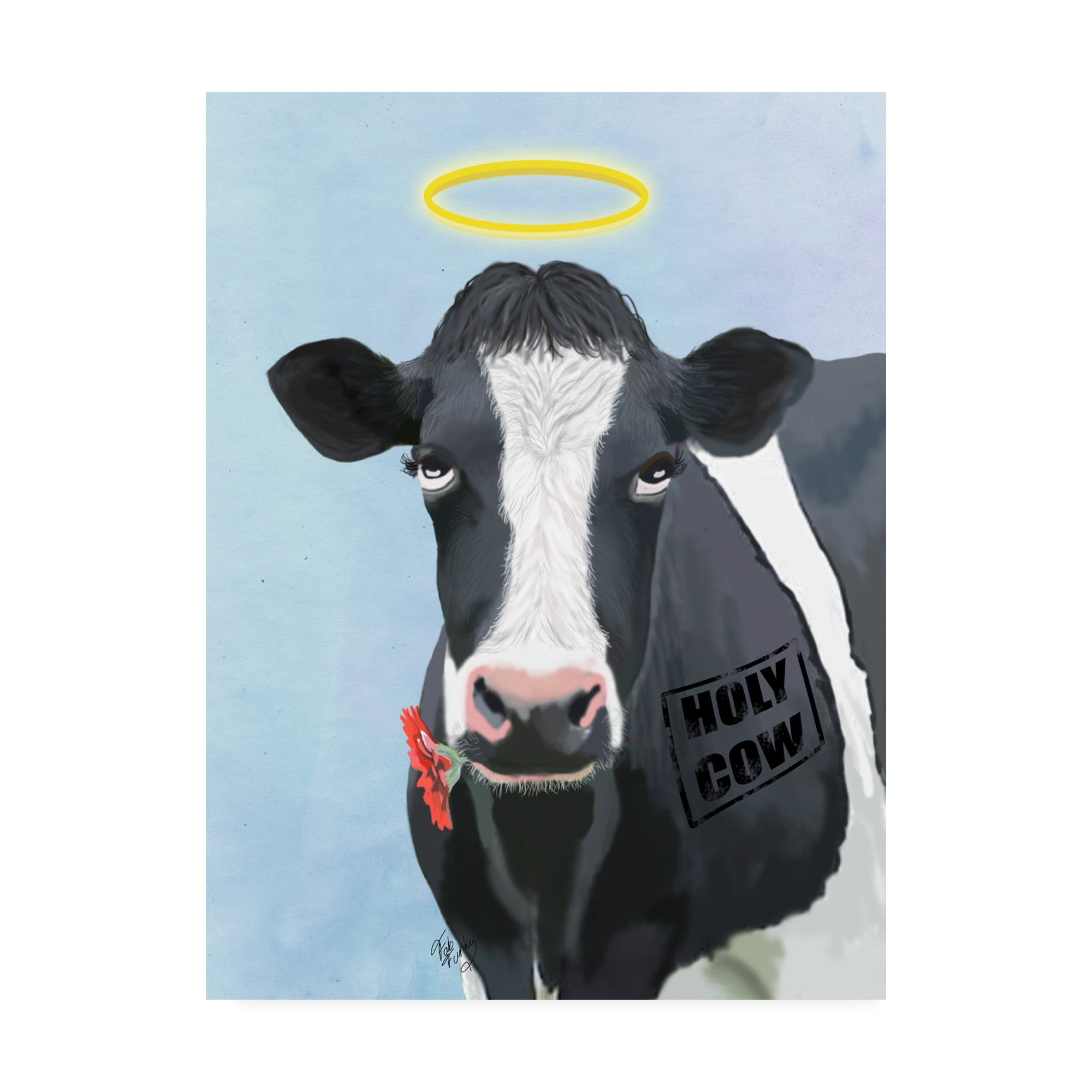 Trademark Fine Art 'Holy Cow' Canvas Art by Fab Funky - Walmart.com