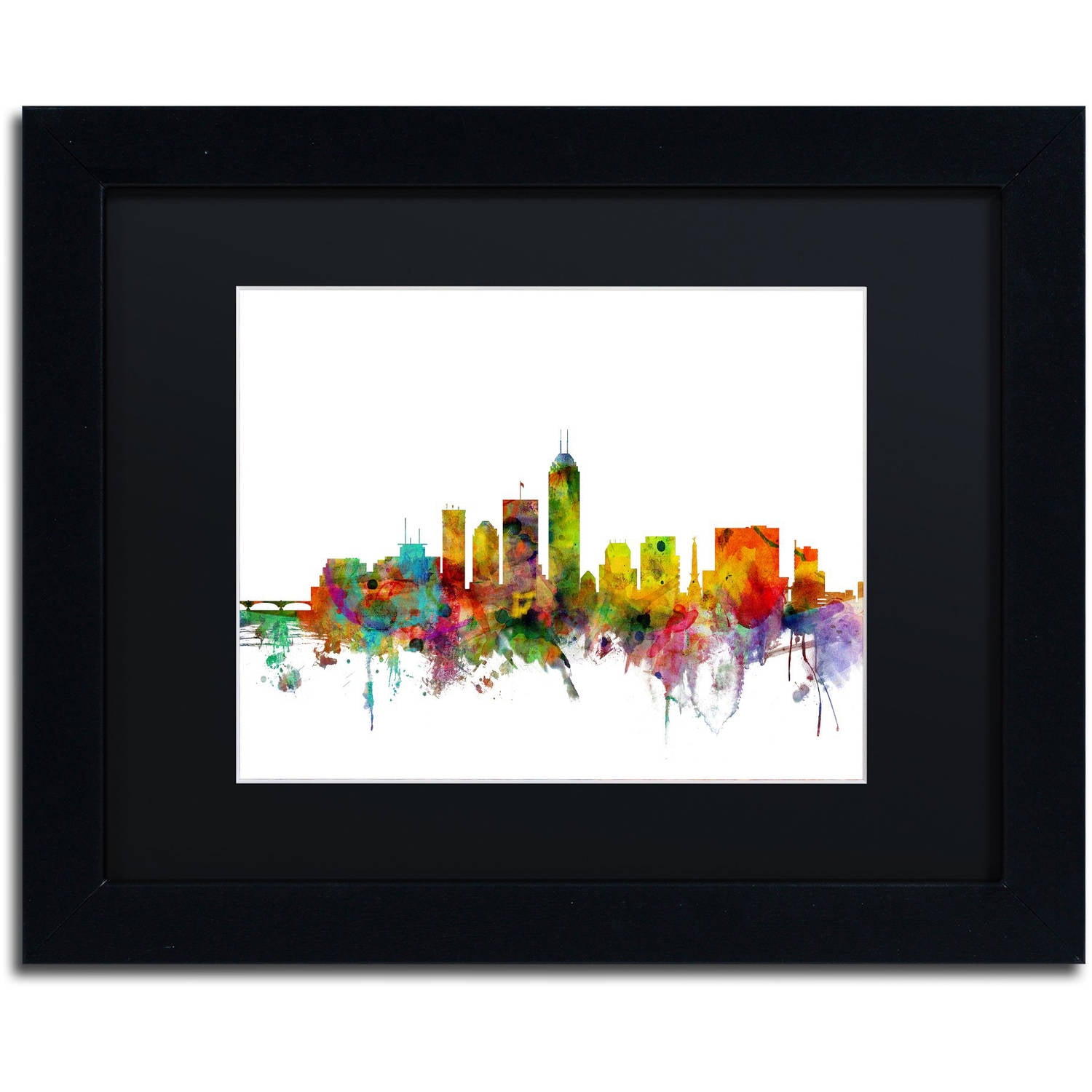 Trademark Fine Art 'Indianapolis Indiana Skyline' Canvas Art by Michael ...