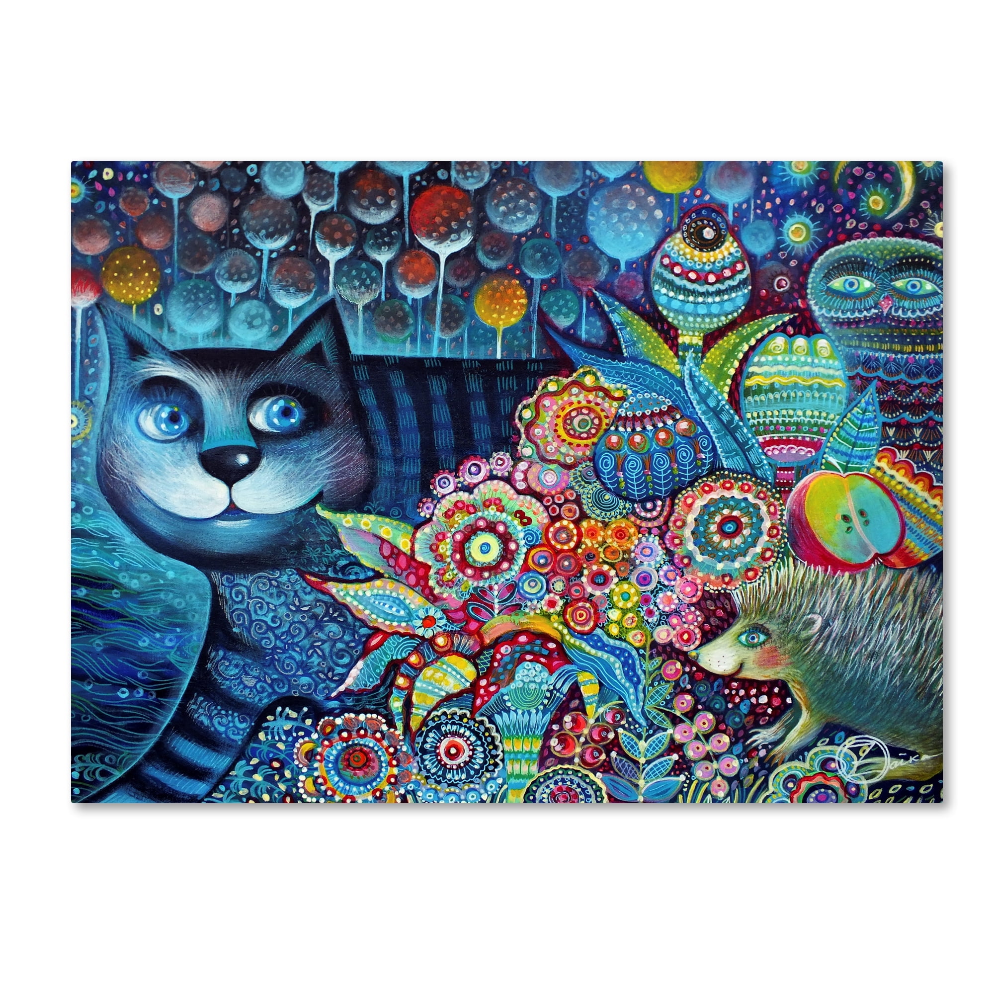 Trademark Fine Art 'Indigo Cat' Canvas Art by Oxana Ziaka - Walmart.com