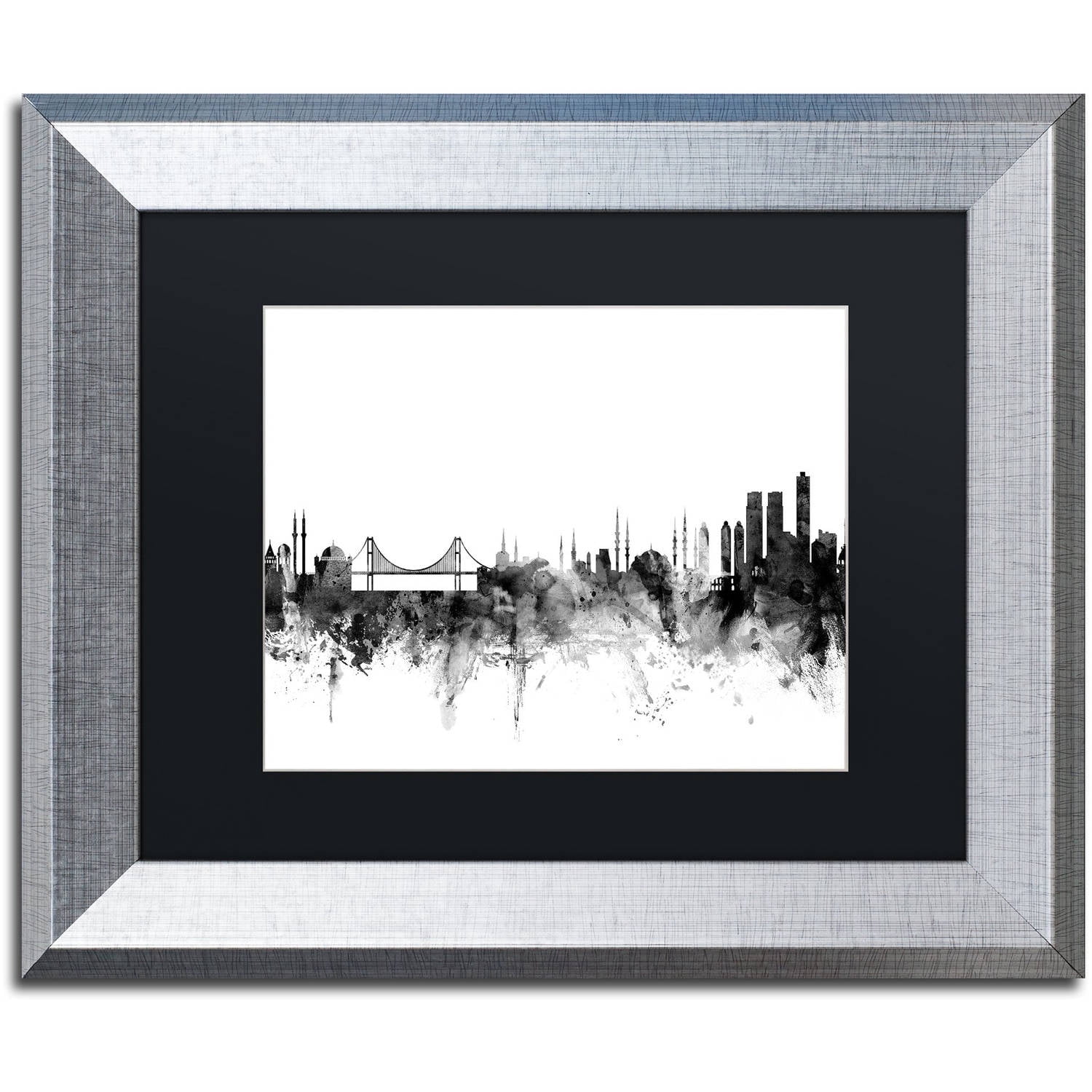 Trademark Fine Art "Istanbul Turkey Skyline B&W" Canvas Art by Michael ...