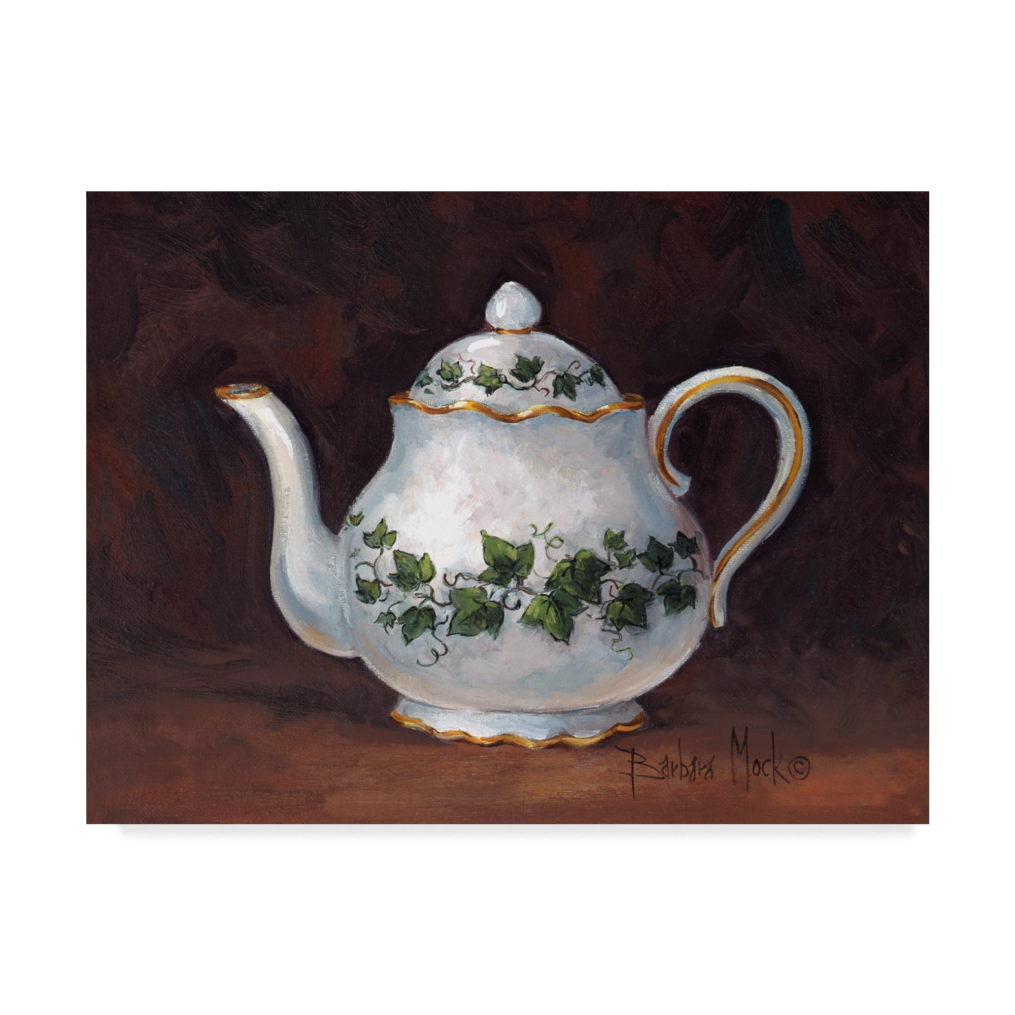 Free Shipping! Trademark Fine Art 'Ivy Teapot' Giclee Canvas Art by ...