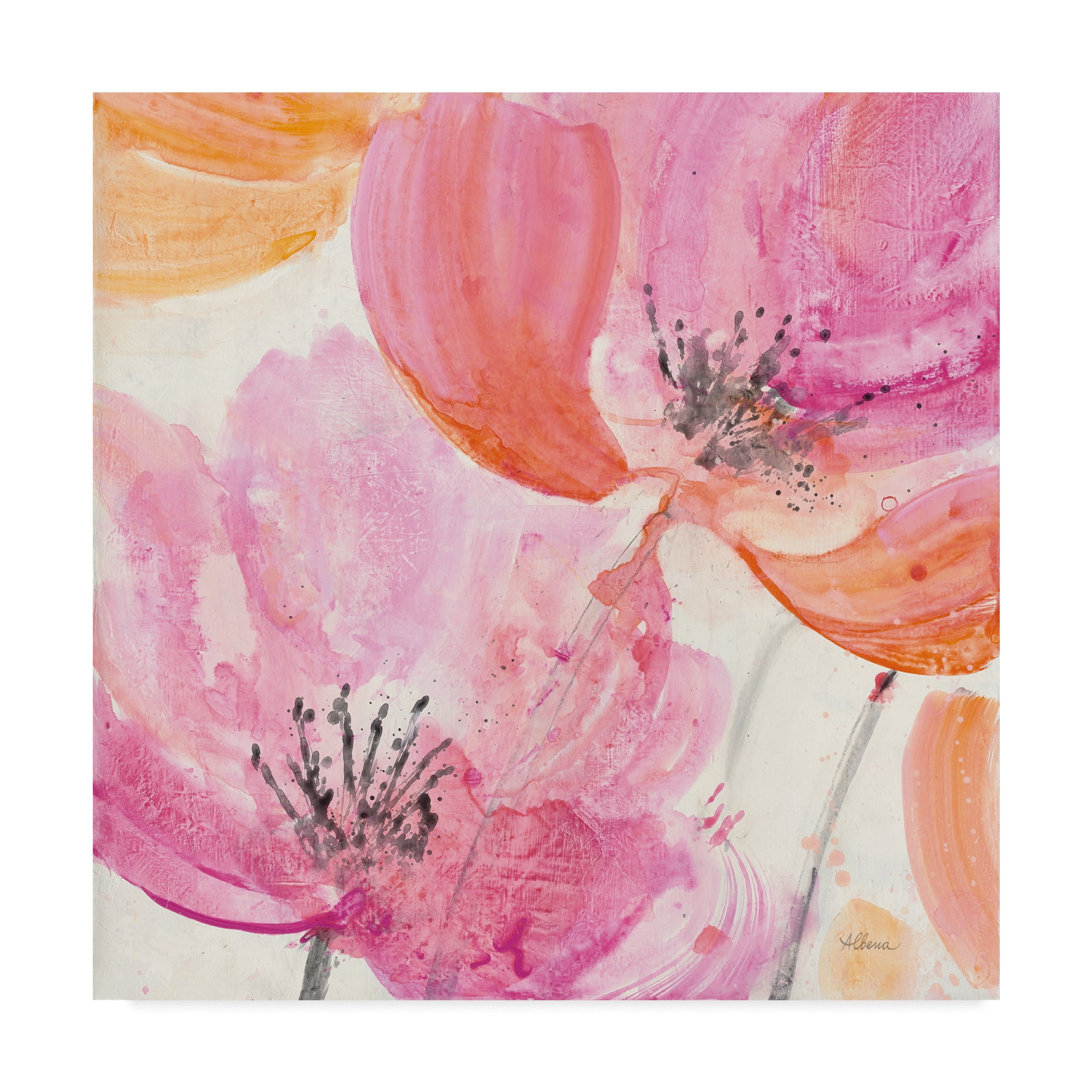 Trademark Fine Art 'Joyous I Pink Orange' Canvas Art by Albena Hristova ...
