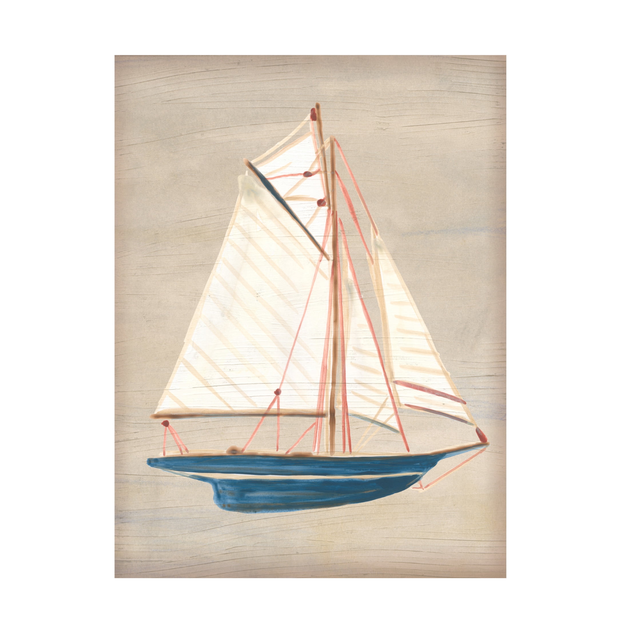 Trademark Fine Art June Erica Vess Driftwood Sailboat II Canvas Wall ...