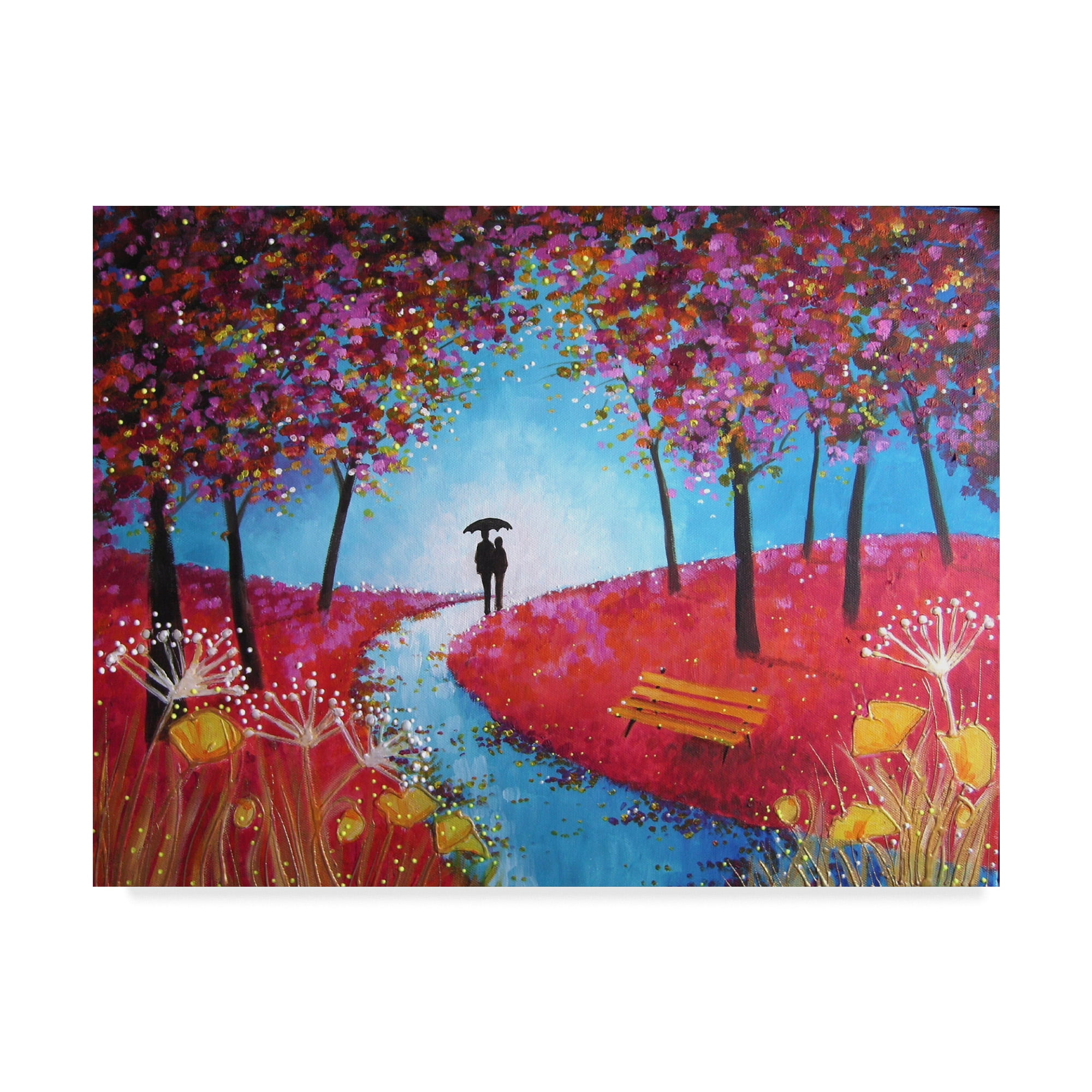 Trademark Fine Art Landscape Canvas Art ' Autumn Evening Stroll ' by ...