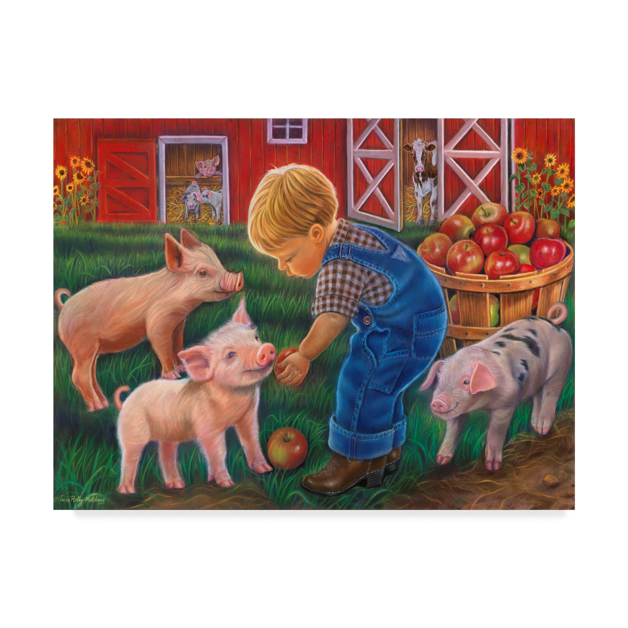 Trademark Fine Art 'Little Farm Boy' Canvas Art by Tricia Reilly ...