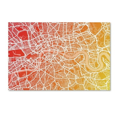 Trademark Art "London Street Map III" Canvas Wall Art by Michael ...