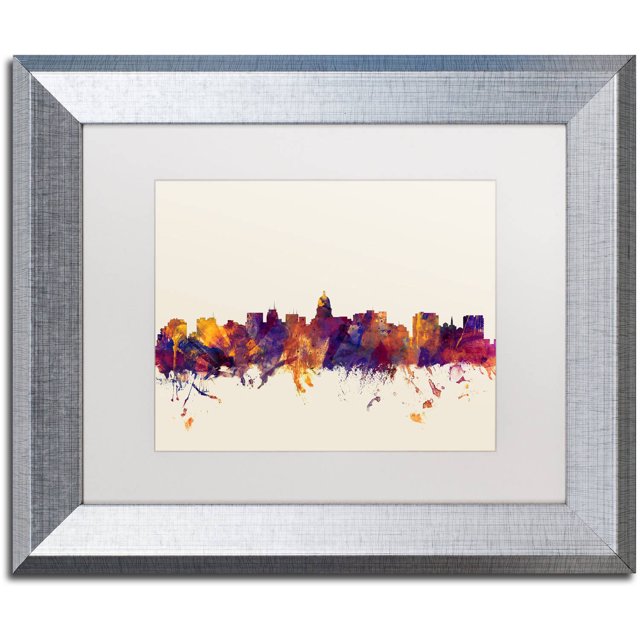 Trademark Fine Art "Madison Wisconsin Skyline" Canvas Art by Michael ...