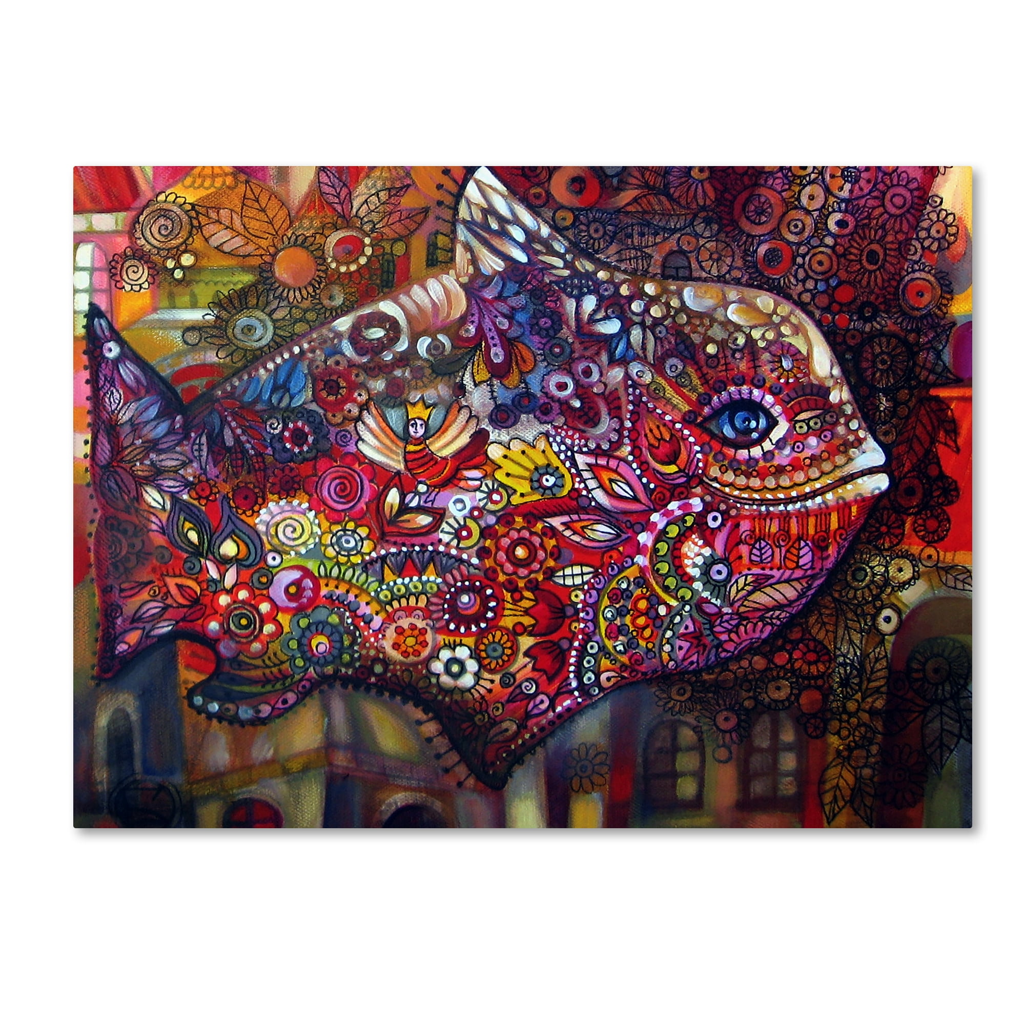 Trademark Fine Art 'Magic Fish' Canvas Art by Oxana Ziaka - Walmart.com