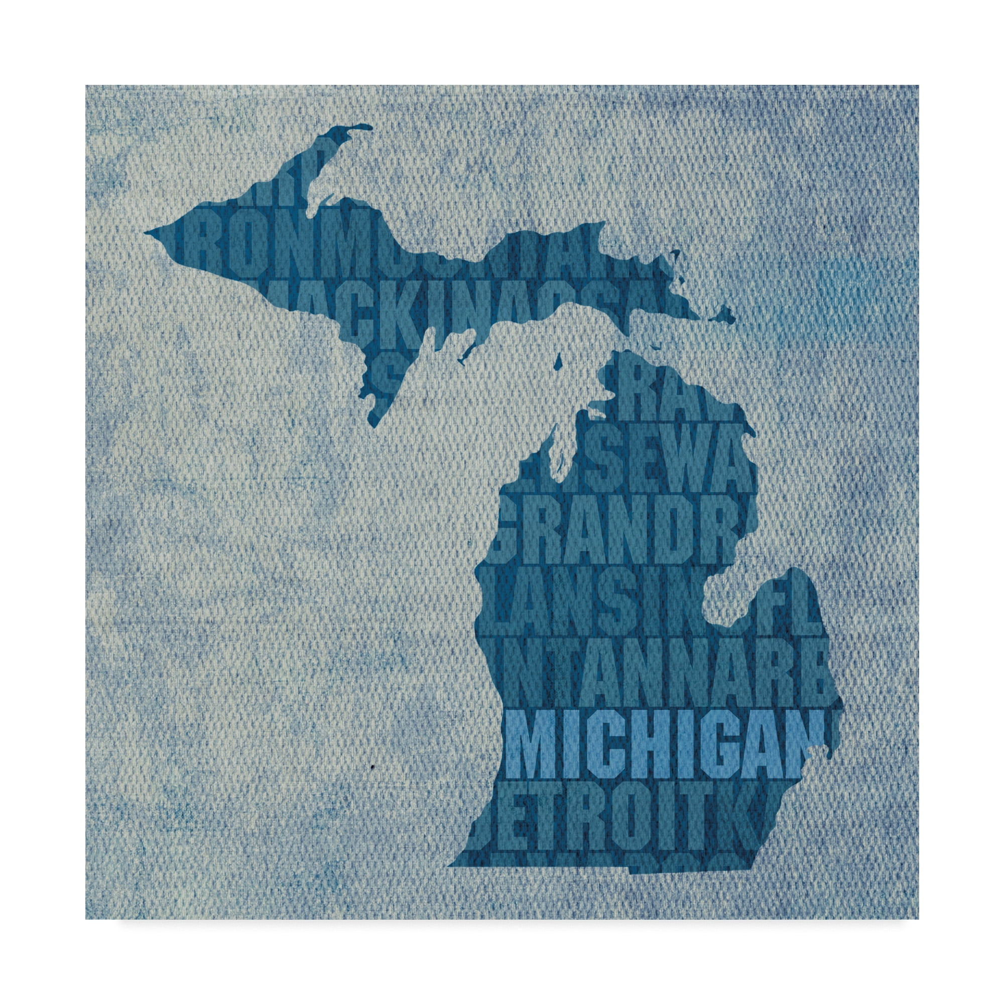 Trademark Fine Art 'Michigan State Words' Canvas Art by Red Atlas ...