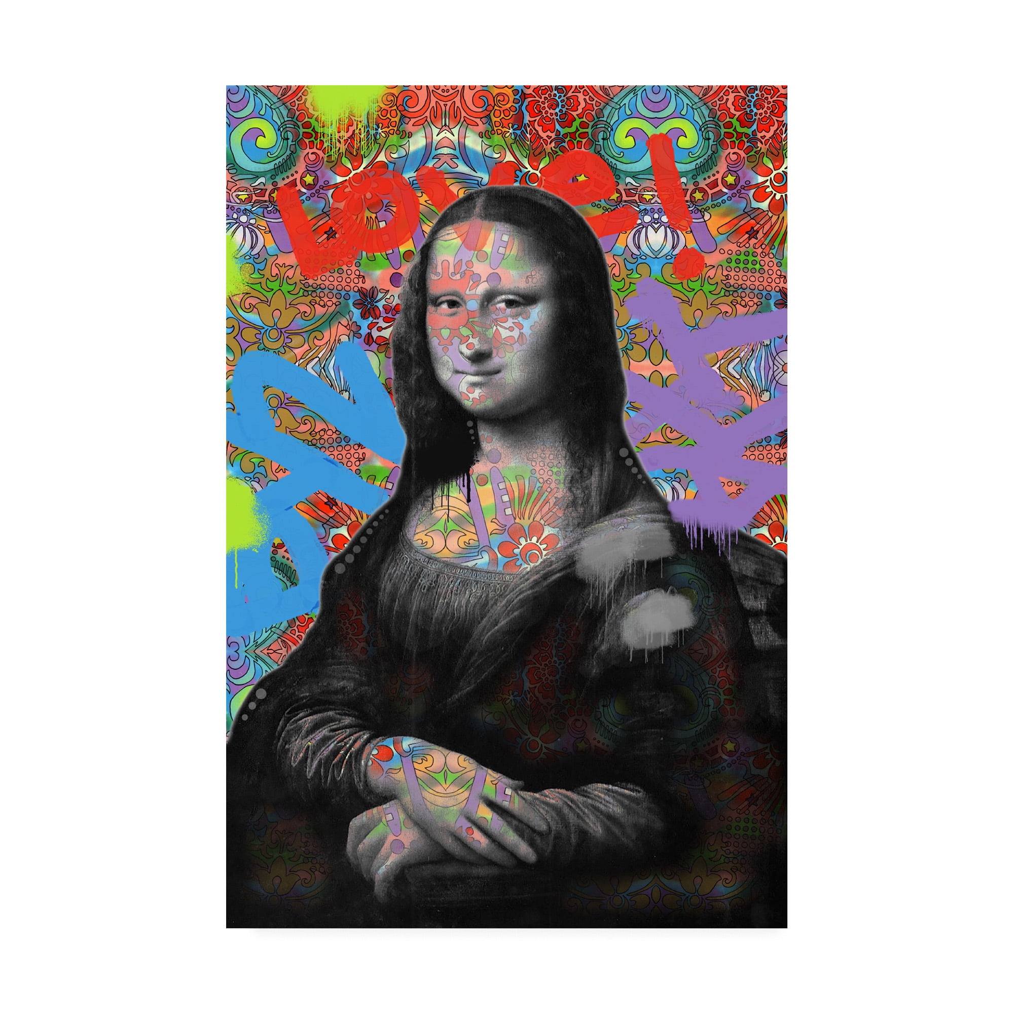 Trademark Fine Art 'Mona Lisa Abstract Color' Canvas Art by Dean Russo ...