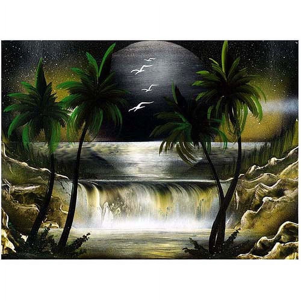 Trademark Fine Art Moon Over the Waterfall III Canvas Art 18x24 ...