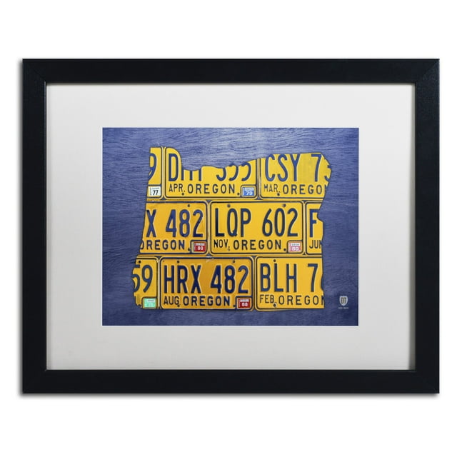 Trademark Fine Art 'Oregon License Plate Map' Canvas Art by Design ...