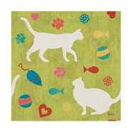 Trademark Fine Art 'Otomi Cats I Dark' Canvas Art by Veronique Charron ...