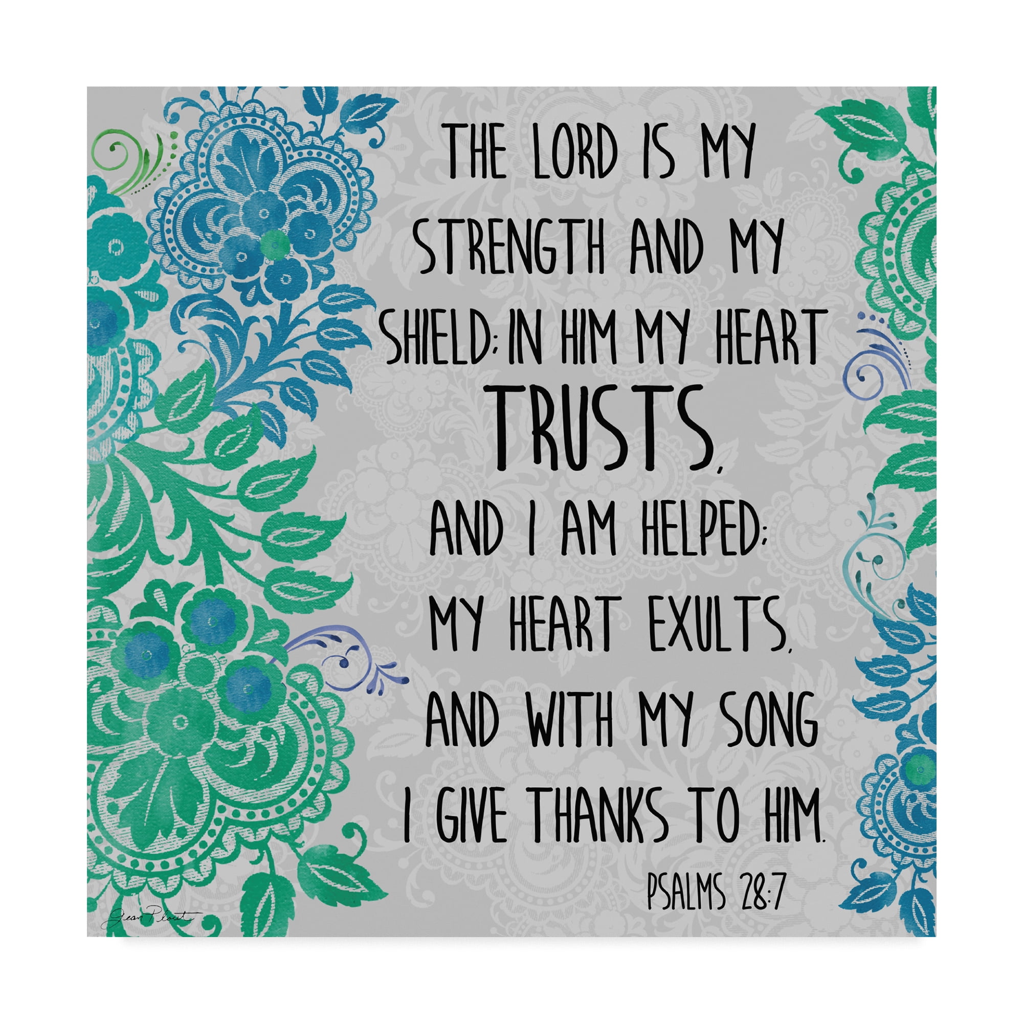 Trademark Fine Art 'Paisley Bible Verse 2' Canvas Art by Jean Plout ...