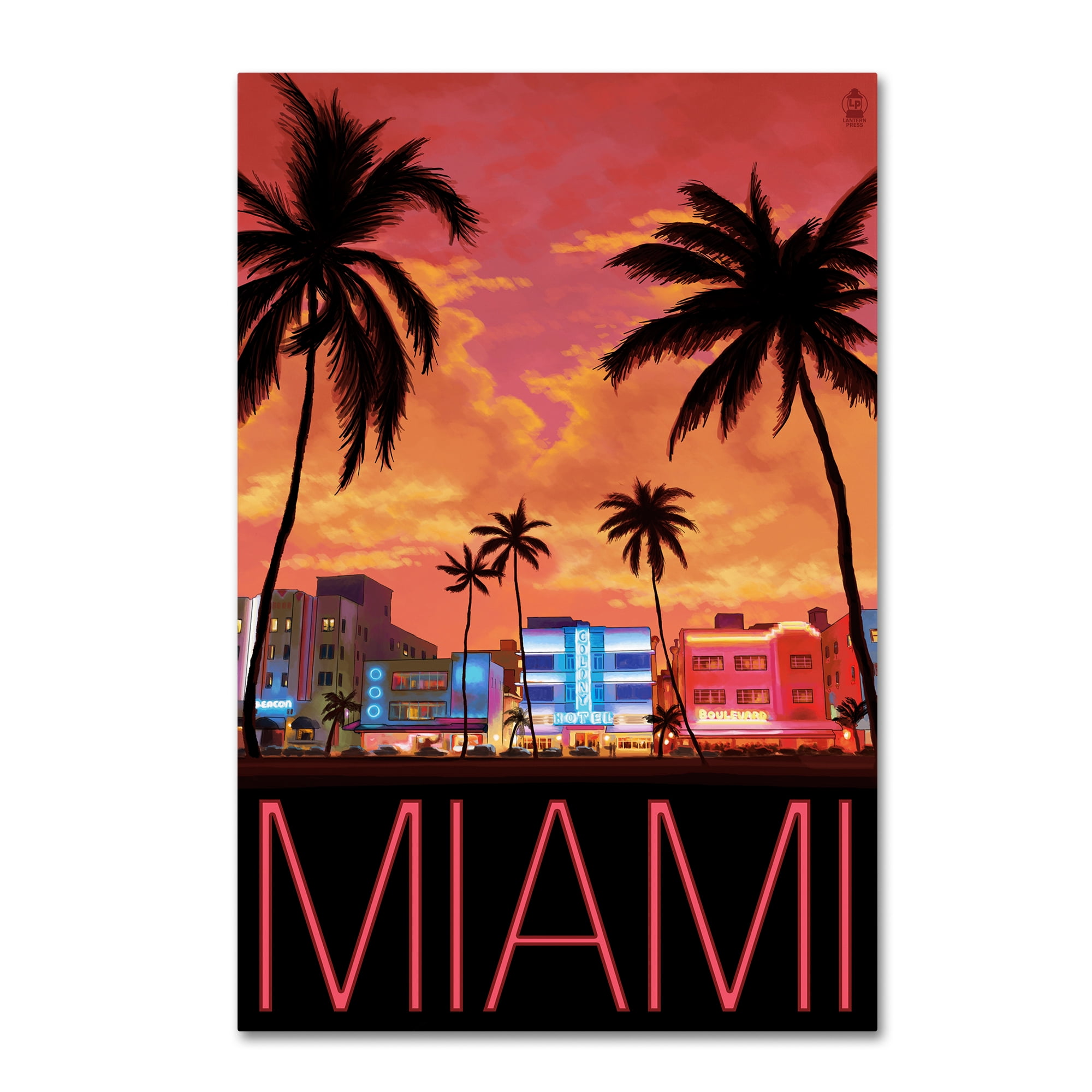 Trademark Fine Art 'Palm Trees' Canvas Art by Lantern Press - Walmart.com