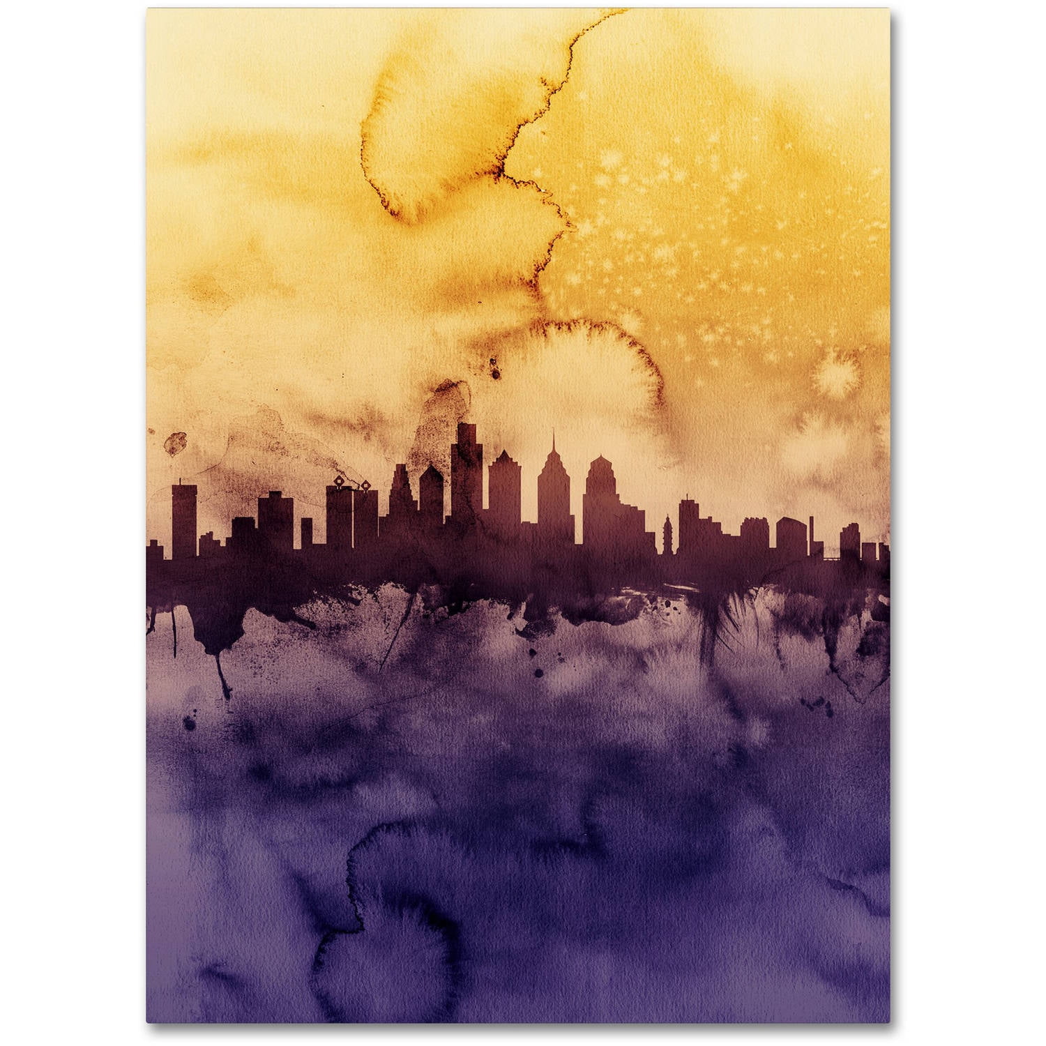 Trademark Fine Art "Philadelphia PA Skyline Tall" Canvas Art by Michael ...