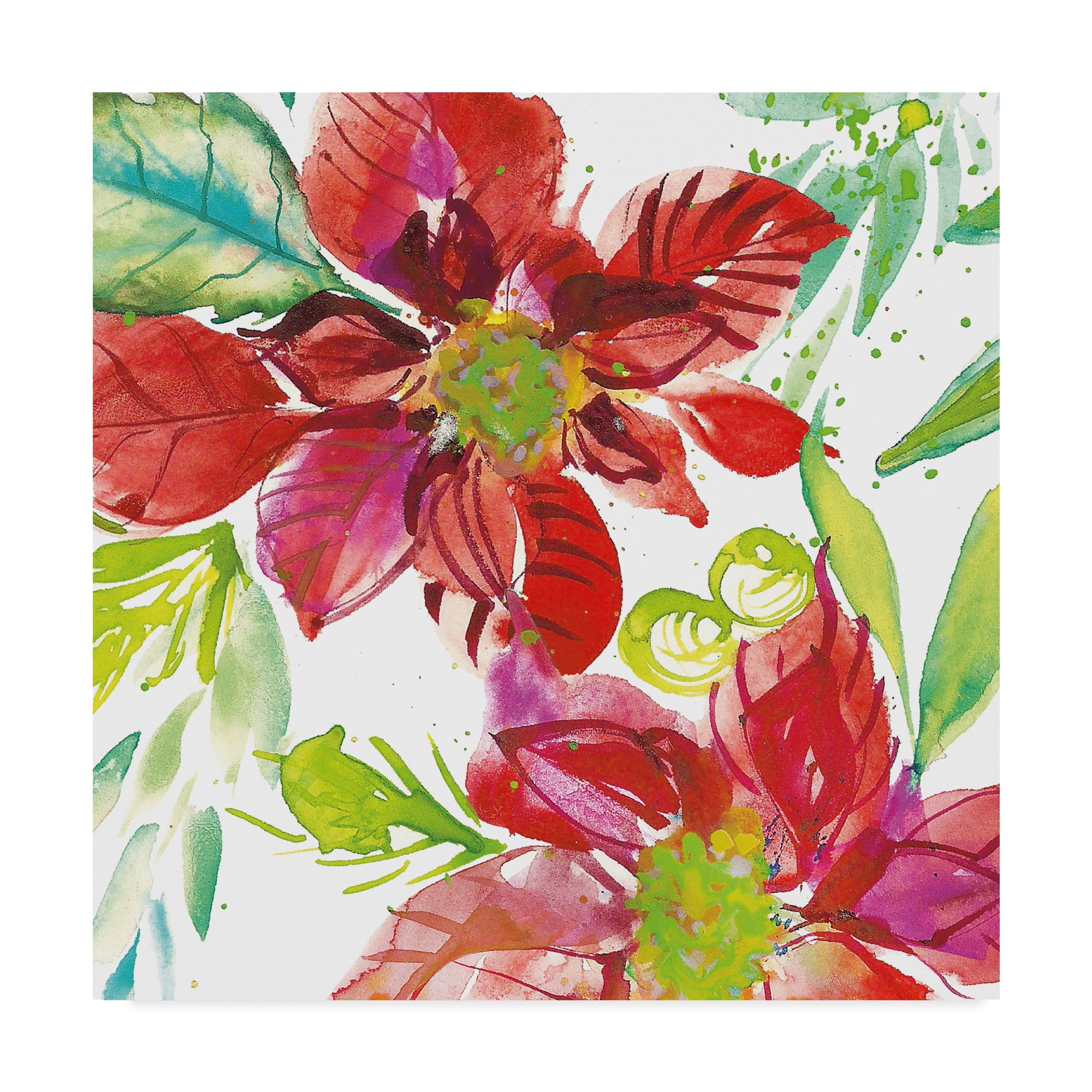 Trademark Fine Art 'Poinsettia Pretty I' Canvas Art by Kristy Rice ...