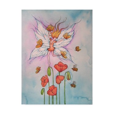Trademark Fine Art 'Dancing Poppies' Canvas Art by Angie Livingstone ...