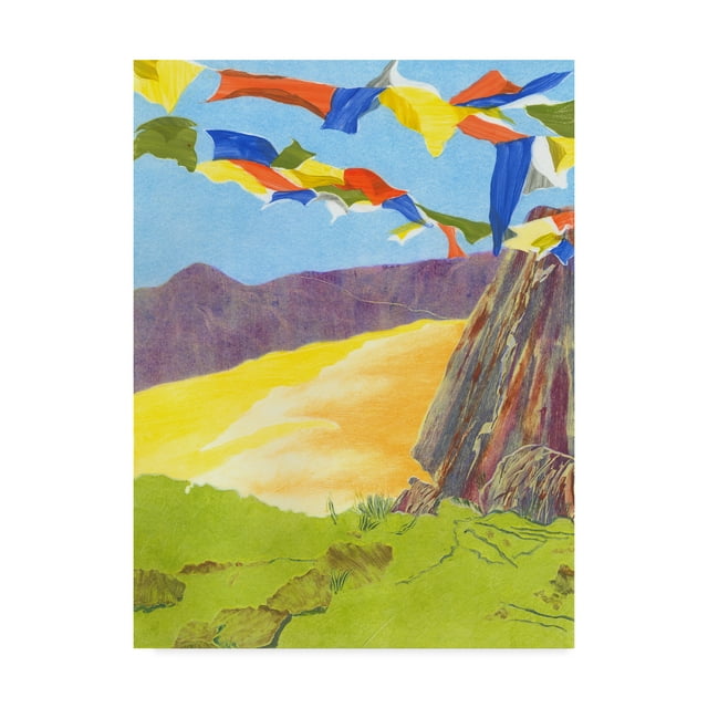 Trademark Fine Art 'Prayer Flags III' Canvas Art by Carolyn Roth ...