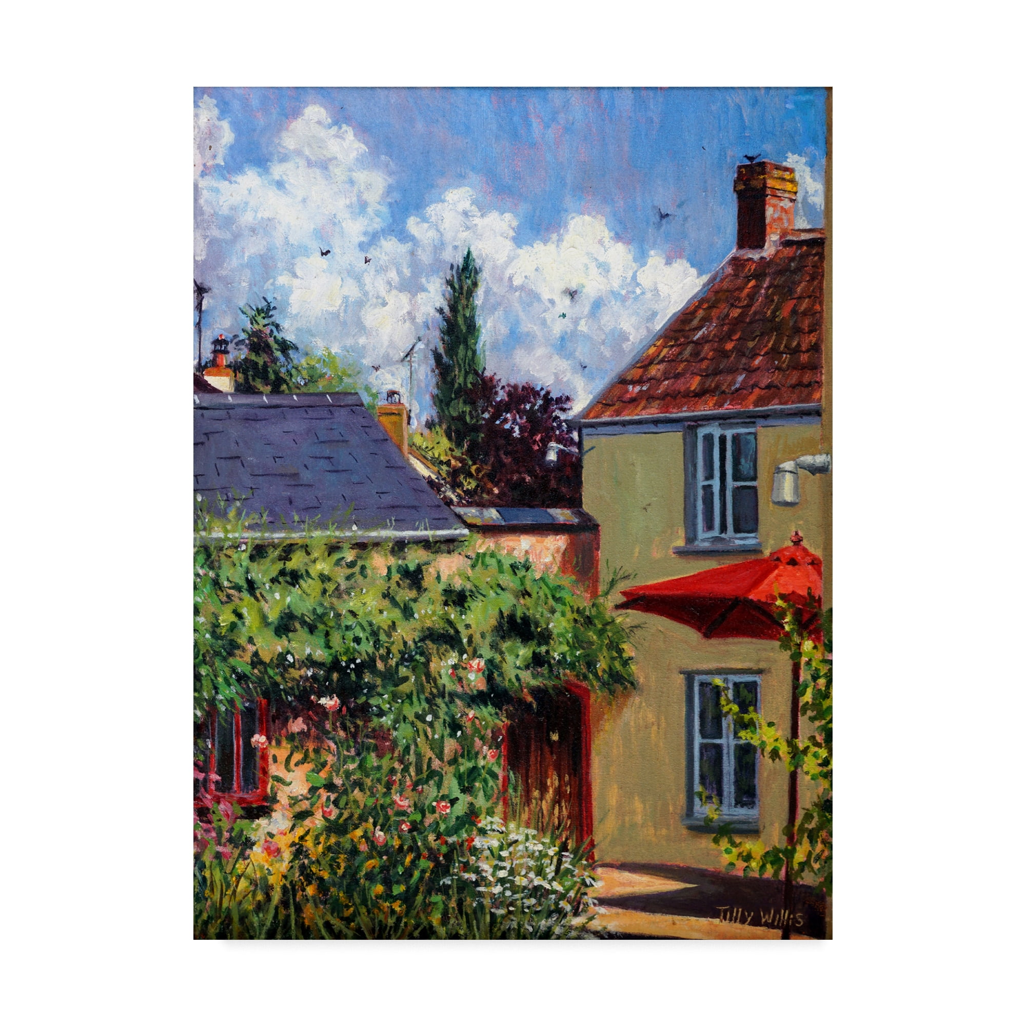 Trademark Fine Art 'Red Parasol' Canvas Art by Tilly Willis - Walmart.com