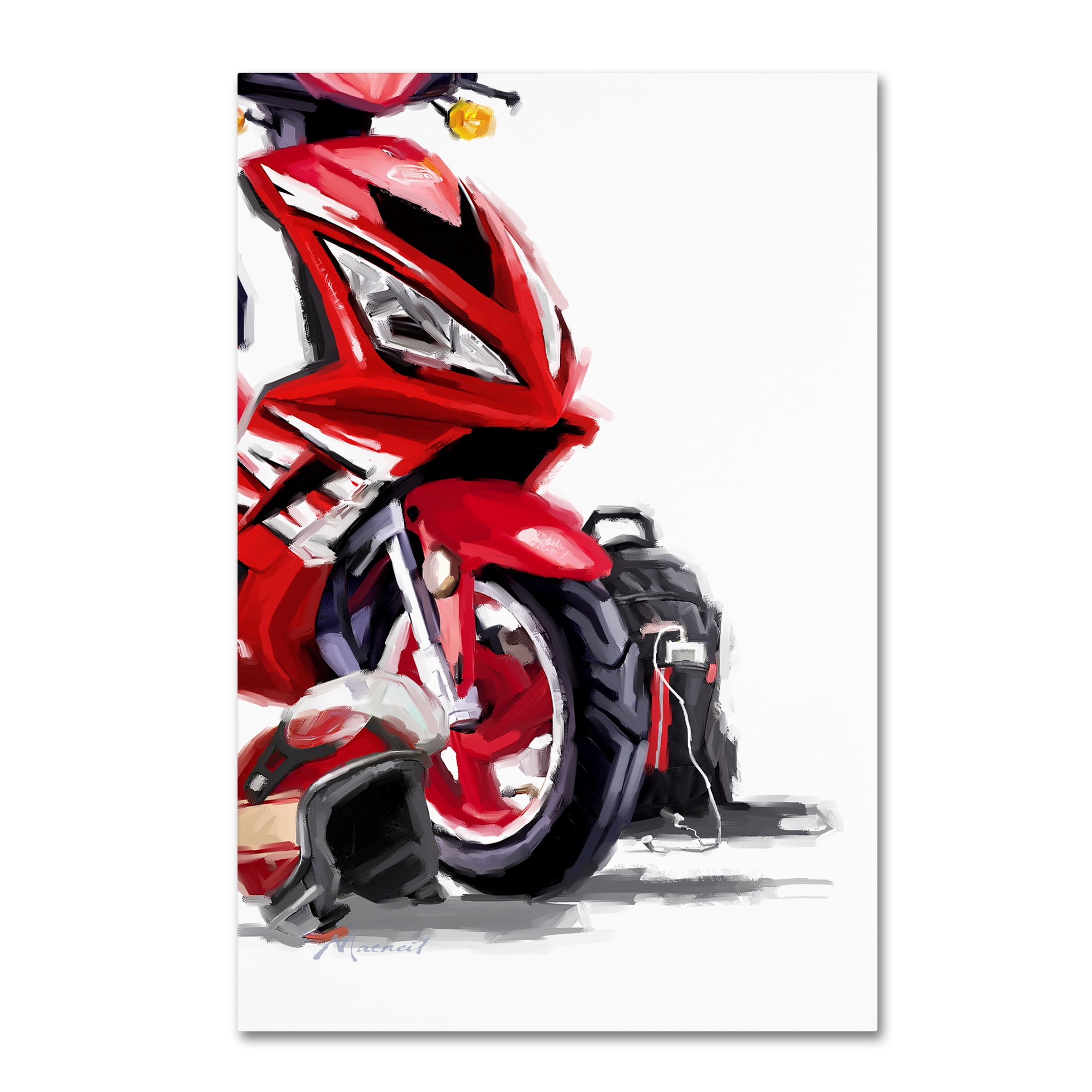 Trademark Fine Art 'Red Scooter II' Canvas Art by The Macneil Studio ...
