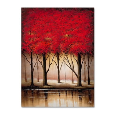 Startonight Canvas Wall Art Red Morning in the Forest USA Design for ...