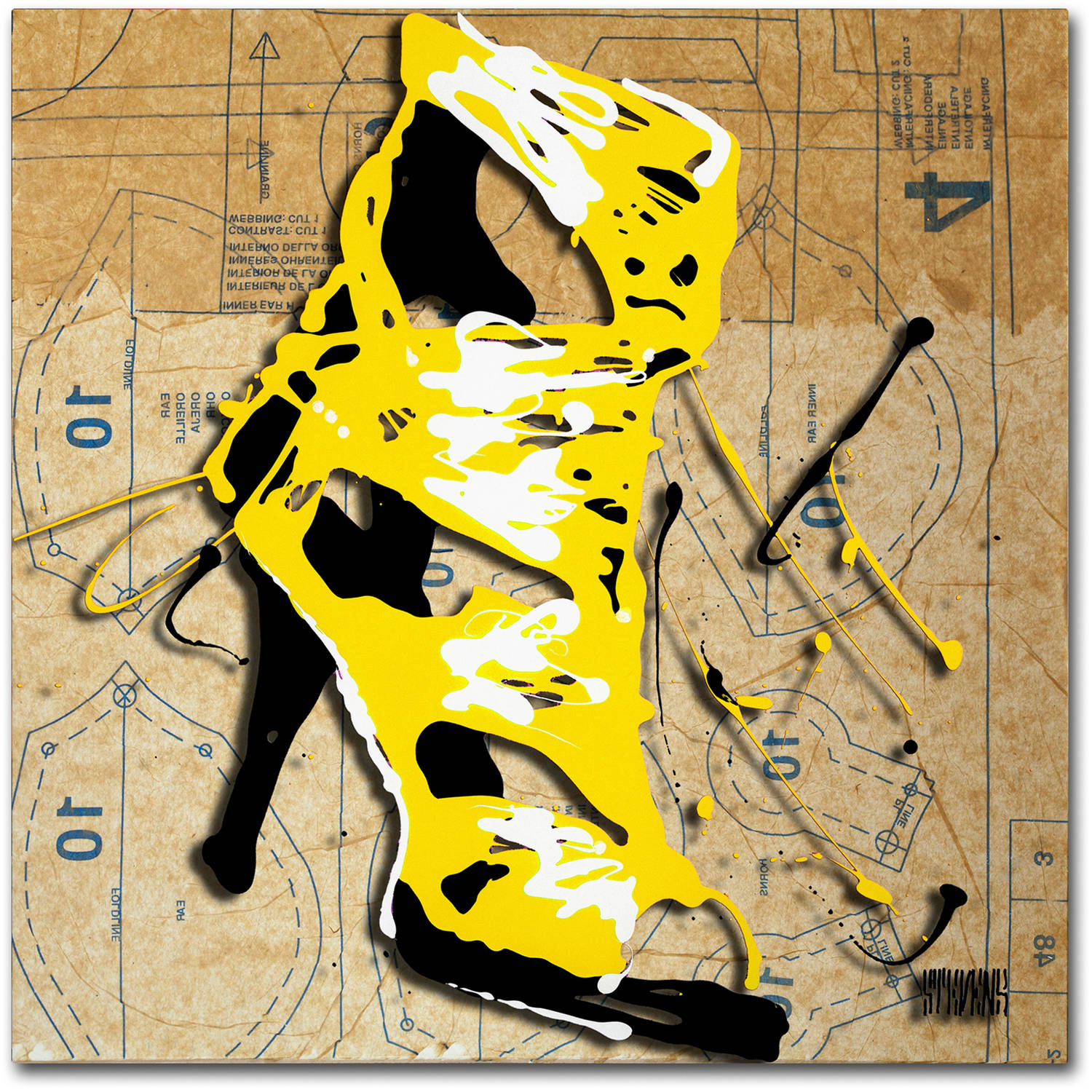 Trademark Fine Art Roderick Stevens 'Yellow Strap Boot' 35 x 35 (RS990 ...