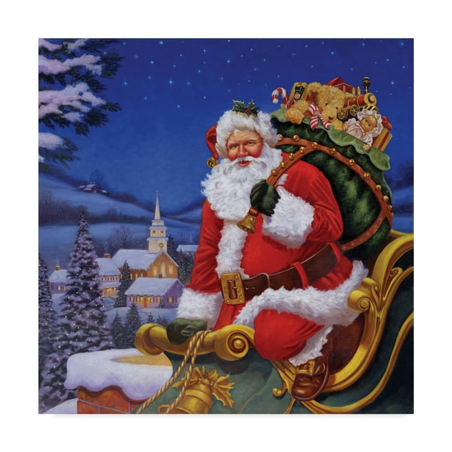 Trademark Fine Art 'Roof Top Santa' Canvas Art by Christopher Nick ...