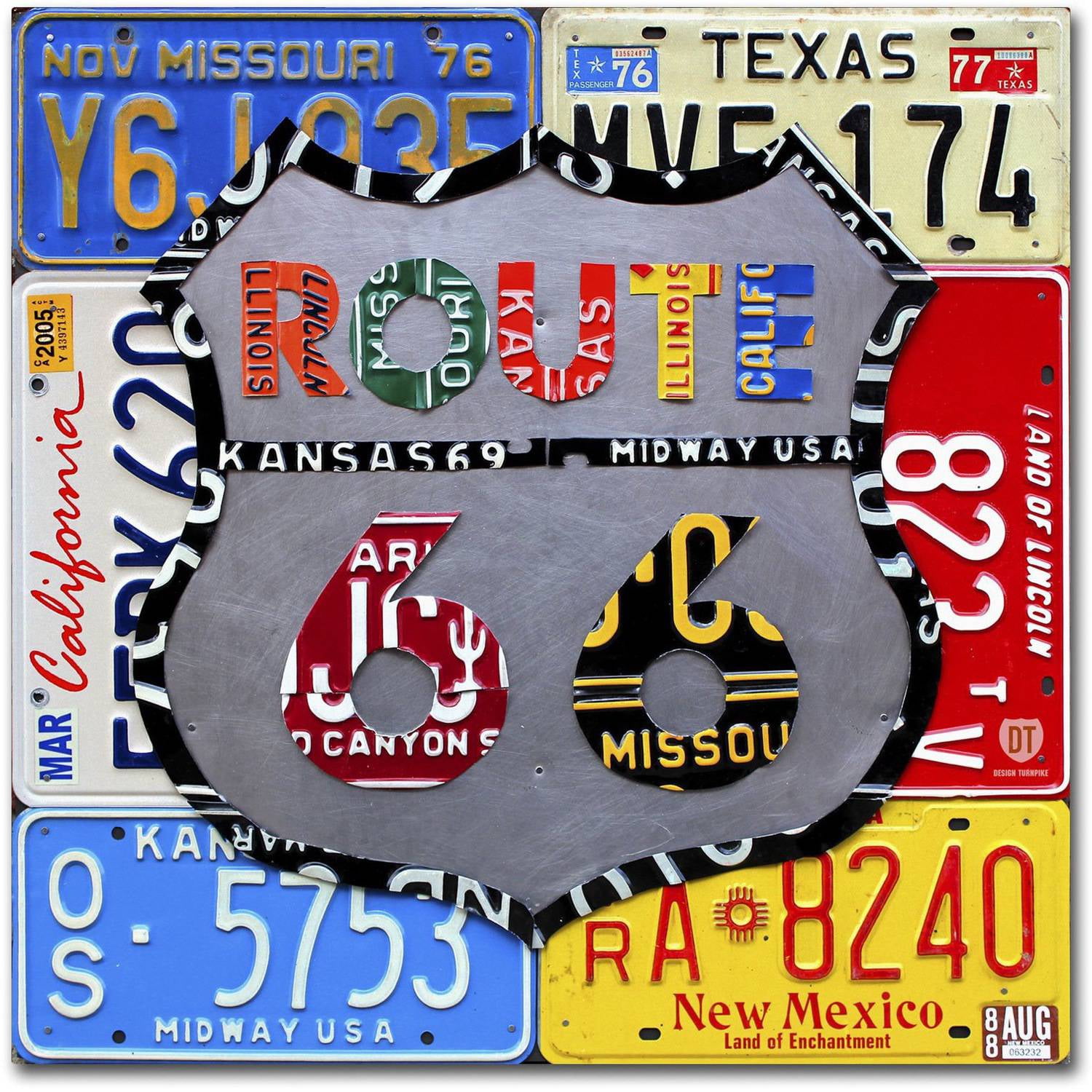 Trademark Fine Art 'Route 66 Road Sign' Canvas Art by Design Turnpike ...