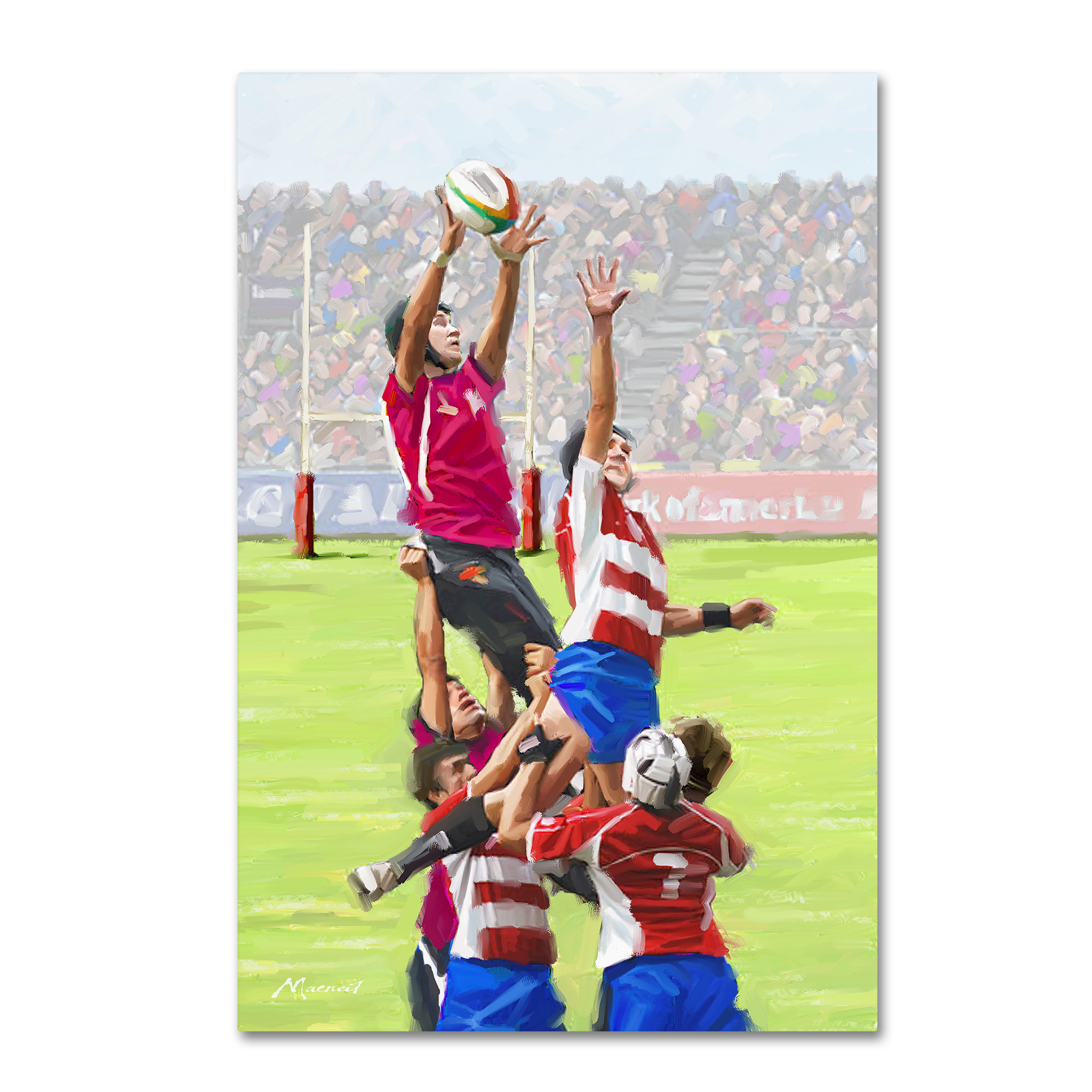 Free Shipping! Trademark Fine Art Rugby Players Canvas Wall Art by The ...