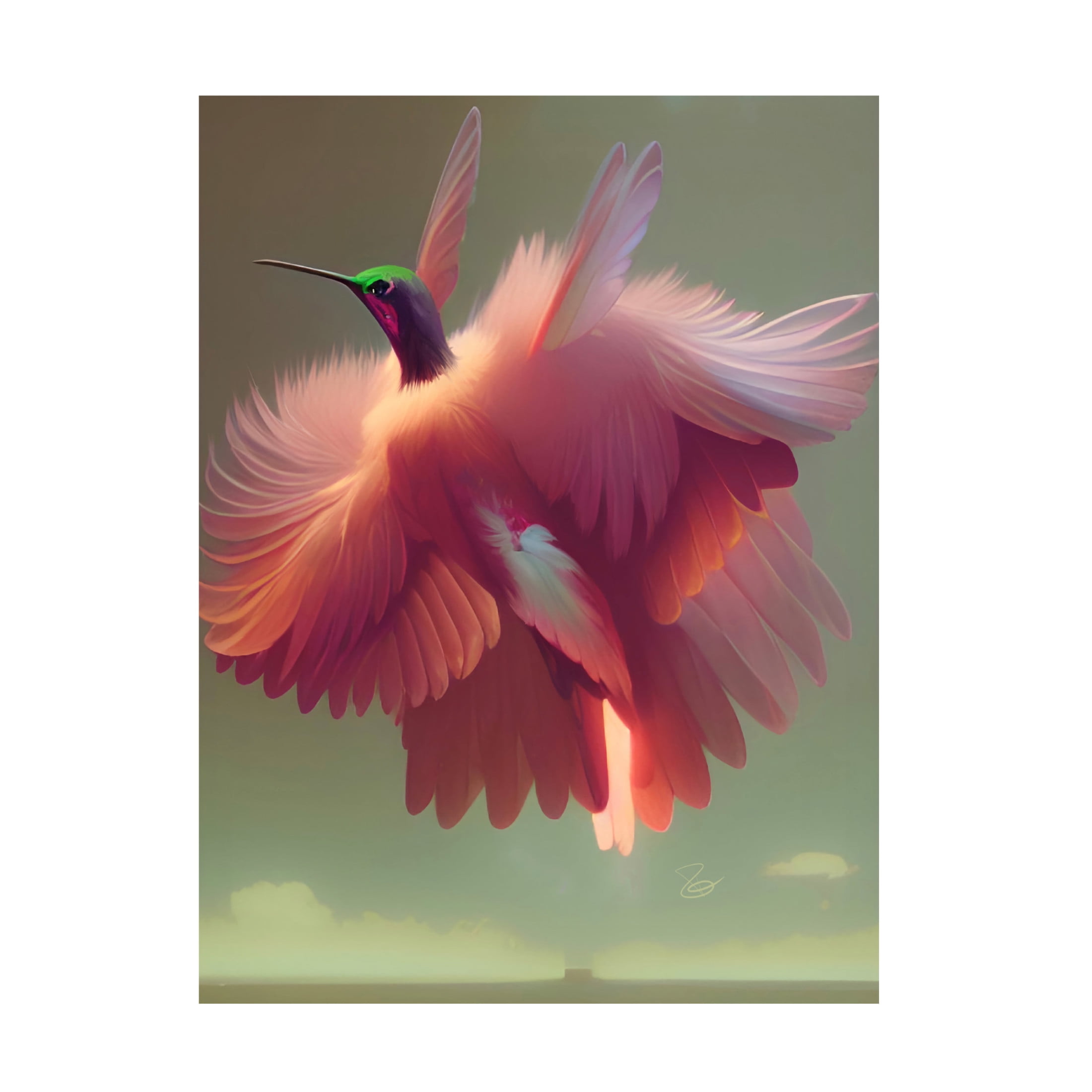 Trademark Fine Art Ruth Day Humming Bird with Pink Wings Canvas Wall ...