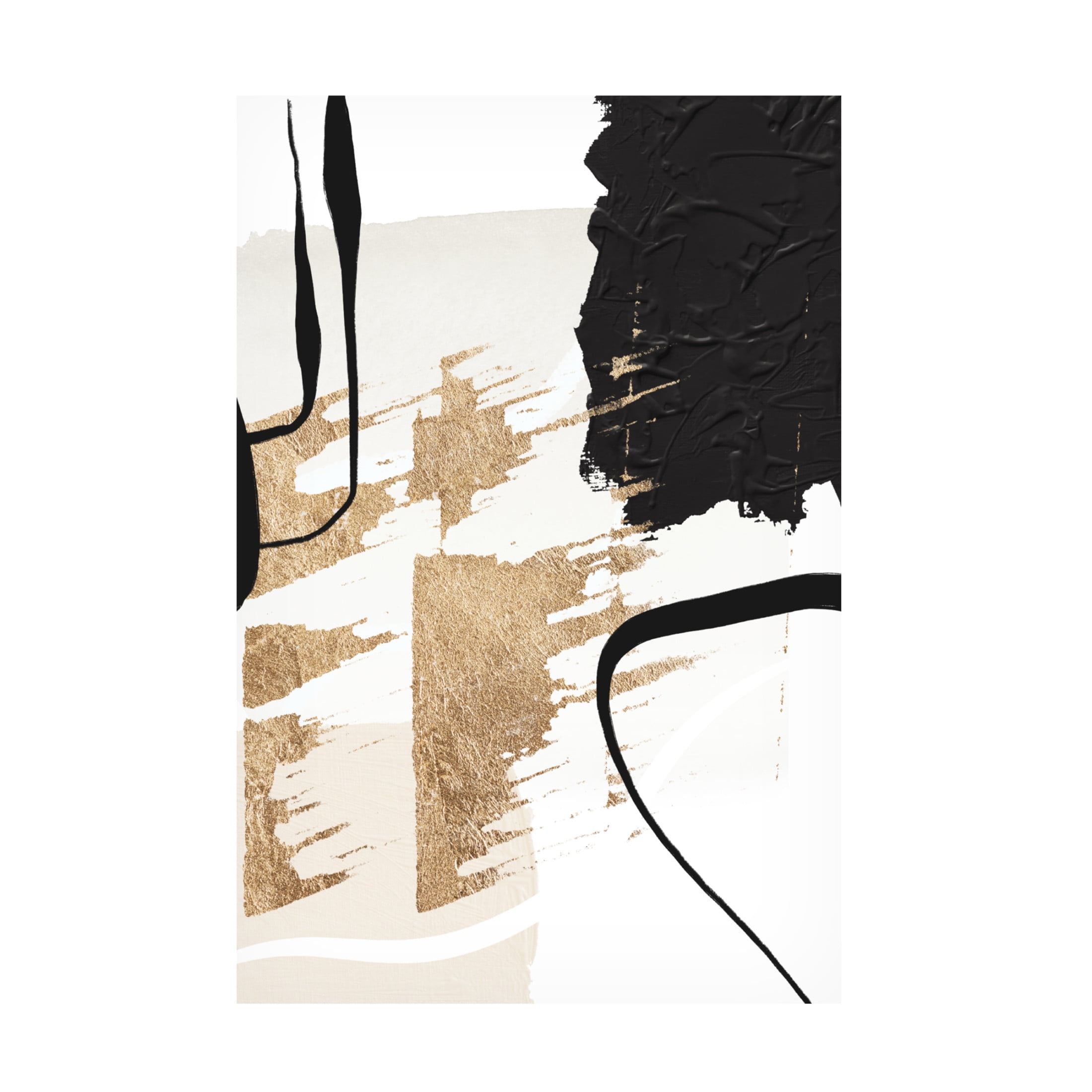 Trademark Fine Art Sally Ann Moss Abstract Black and Gold 6 Canvas Wall ...