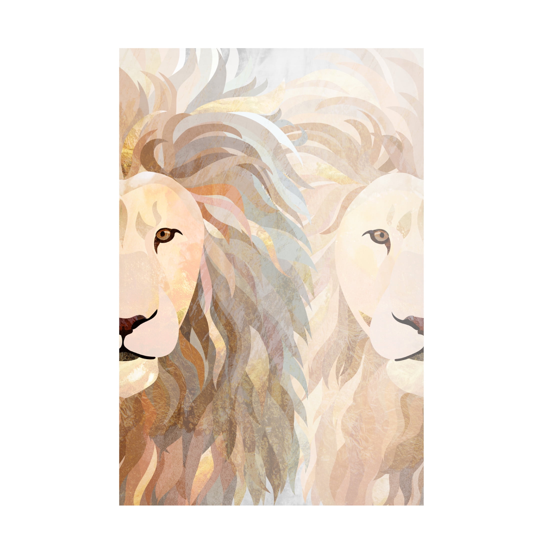 Trademark Fine Art Sarah Manovski Lion half face 2 Canvas Wall Art ...
