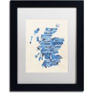 Trademark Fine Art "Scotland Typography Text Map 6" Canvas Art by ...