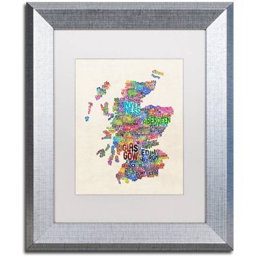 Trademark Fine Art "Scotland Typography Text Map 6" Canvas Art by ...