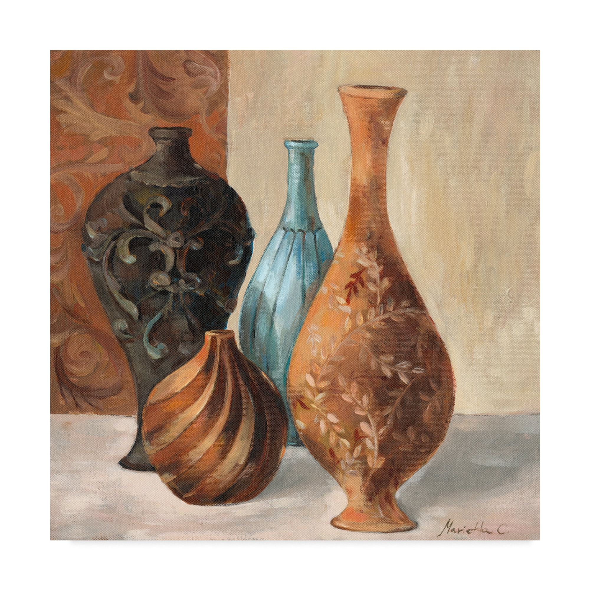 Trademark Fine Art 'Spa Vases I' Canvas Art by Marietta Cohen - Walmart.com
