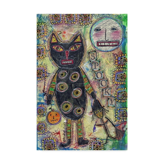 Trademark Fine Art 'Spooky Black Cat' Canvas Art by Funked Up Art ...
