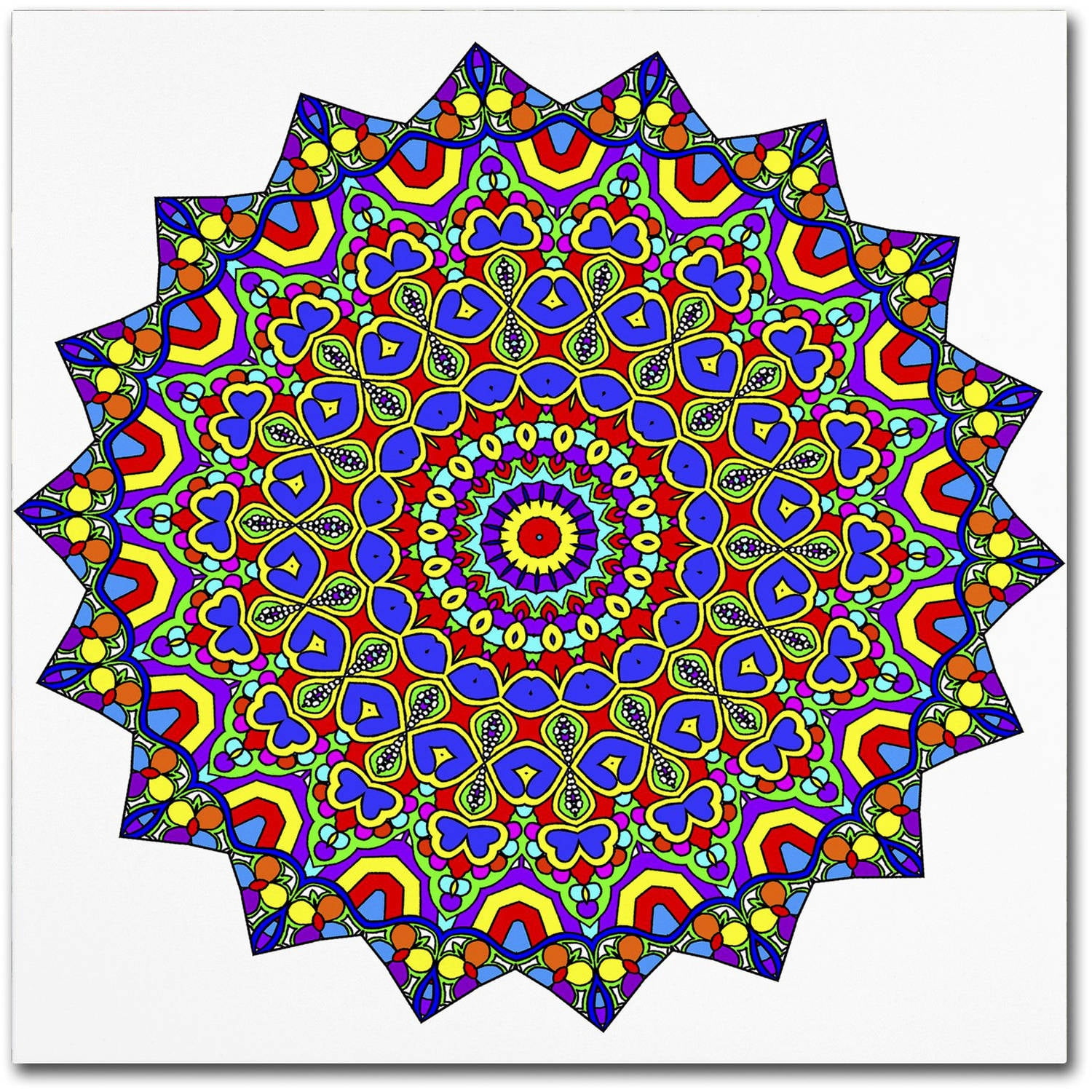 Trademark Fine Art "Stars Mandala Beautified" Canvas Art by Kathy G ...