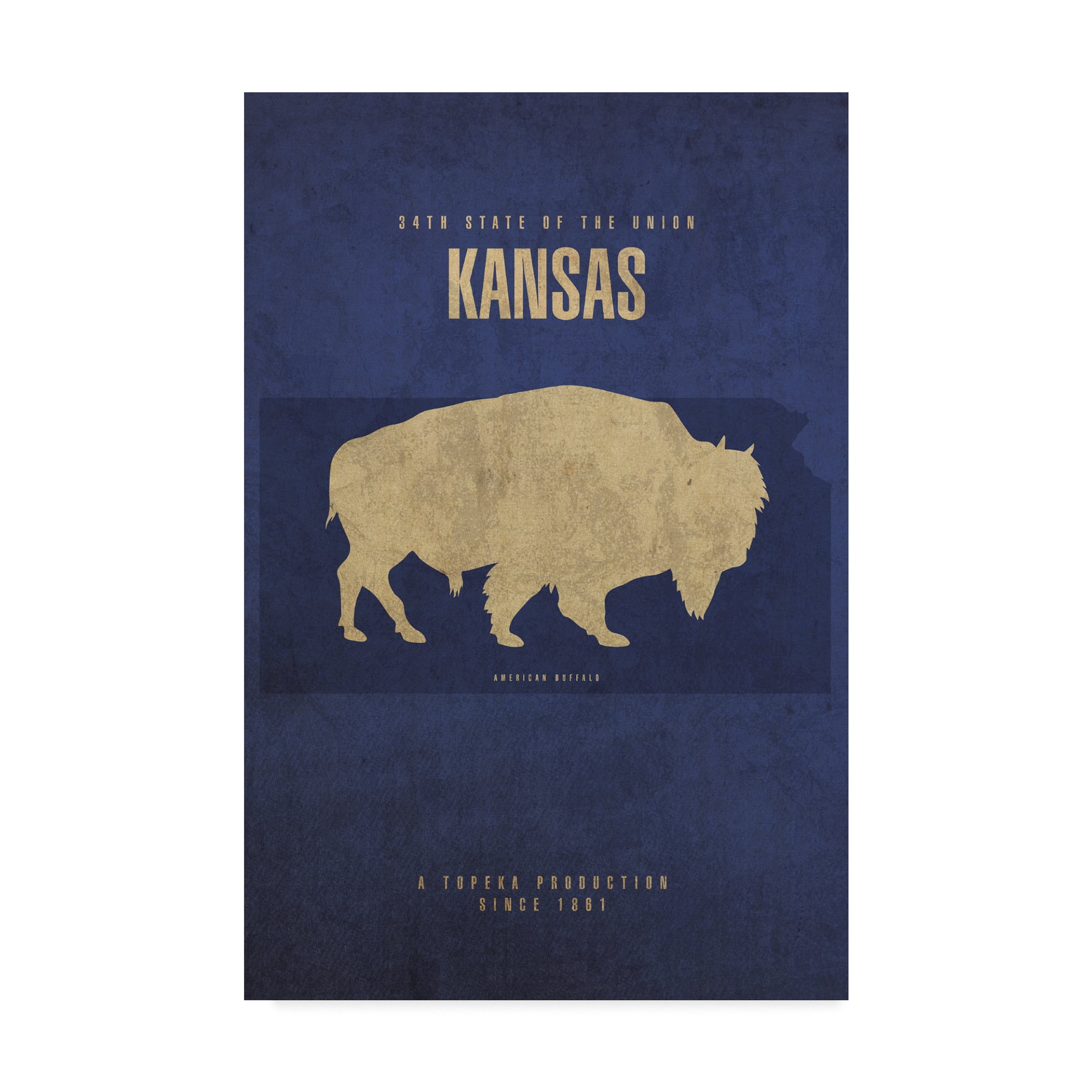 Trademark Fine Art 'State Animal Kansas' Canvas Art by Red Atlas ...