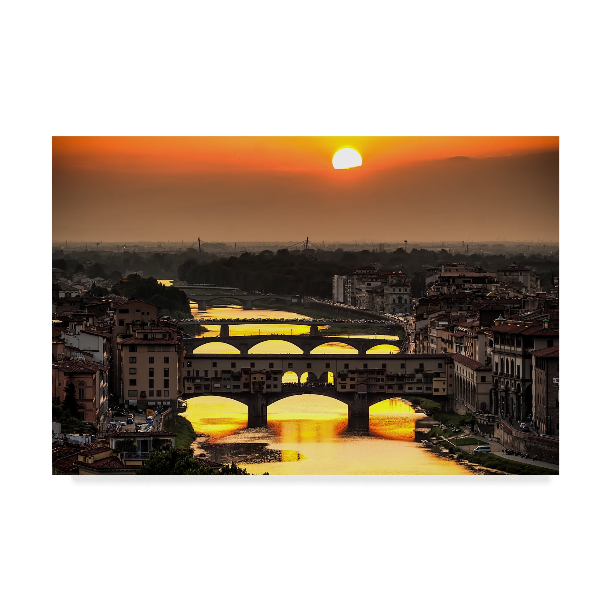 Trademark Fine Art 'Sunset In Florence' Canvas Art by Giuseppe Torre ...