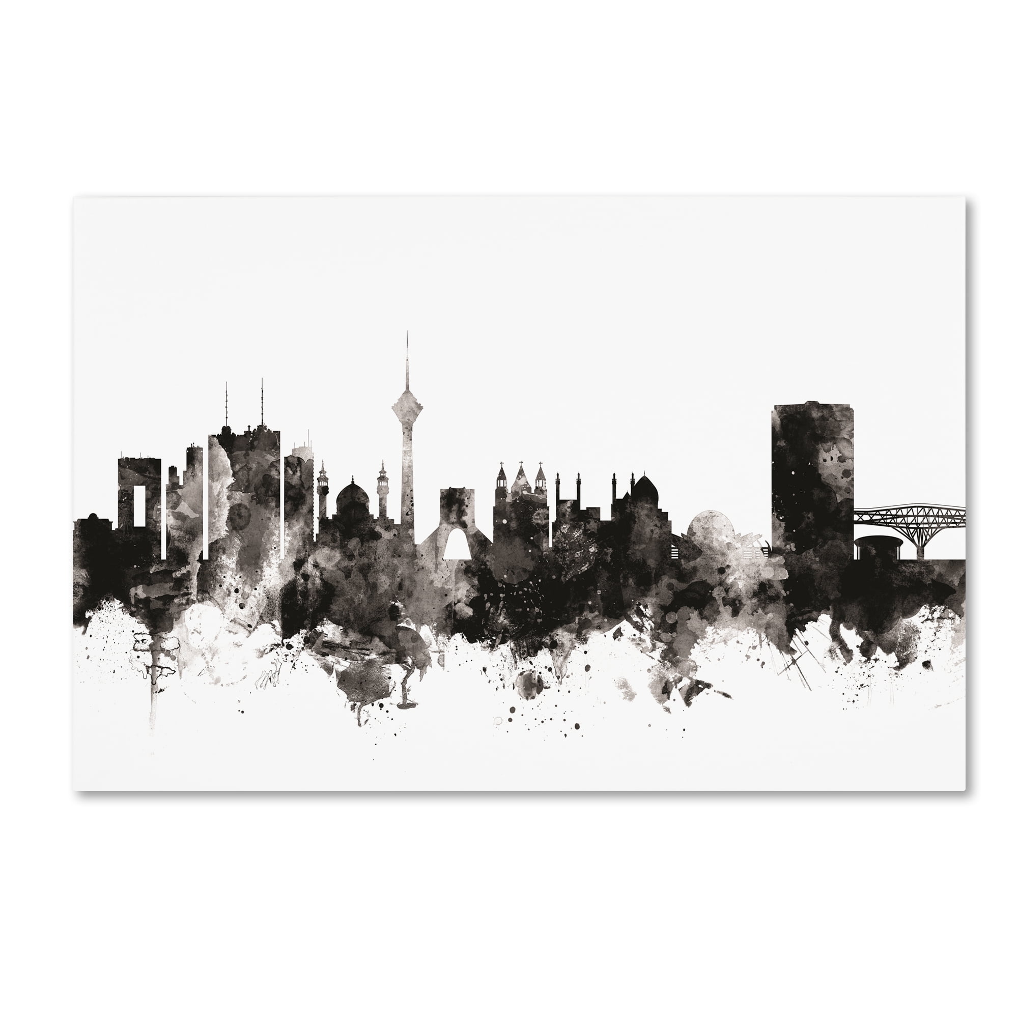Trademark Fine Art 'Tehran Iran Skyline I' Canvas Art by Michael ...
