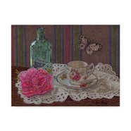 Trademark Fine Art 'Peonies And Lace' Canvas Art by Jan Benz - Walmart.com