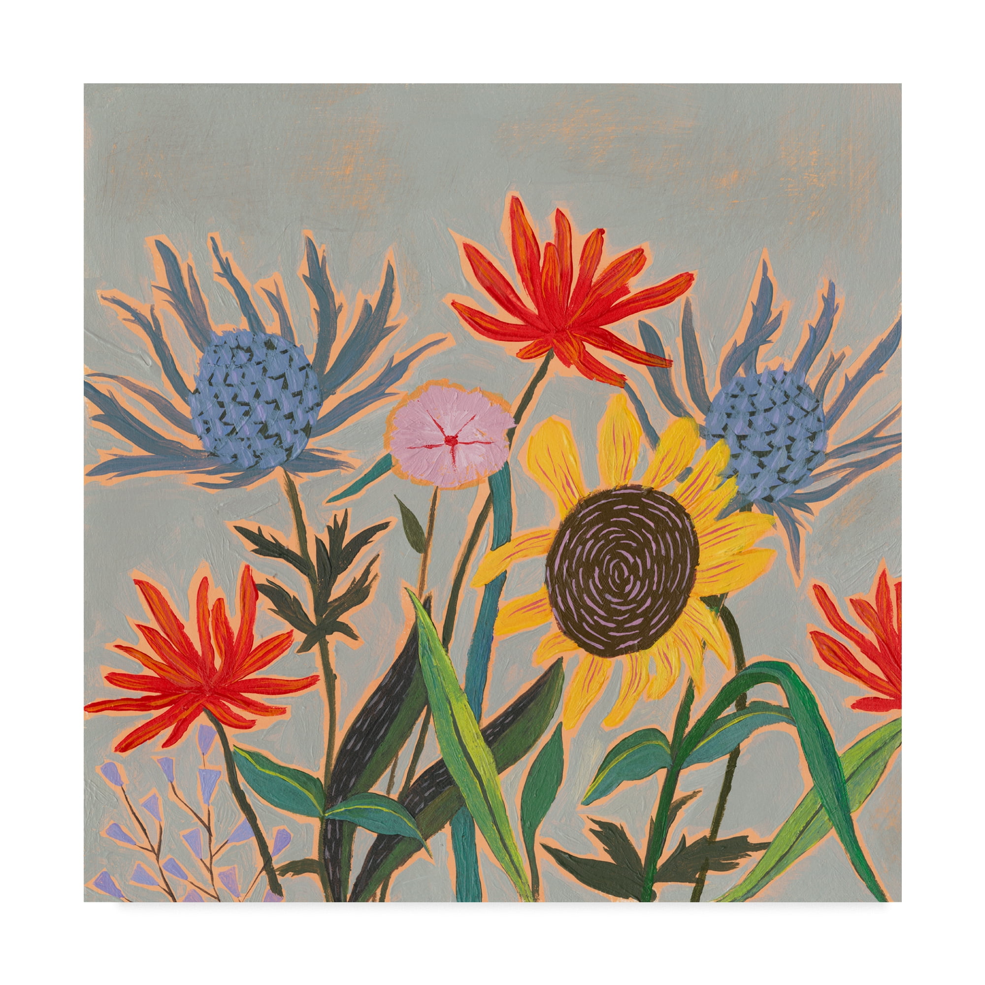 Trademark Fine Art 'Thistle Bouquet II' Canvas Art by Victoria Borges ...
