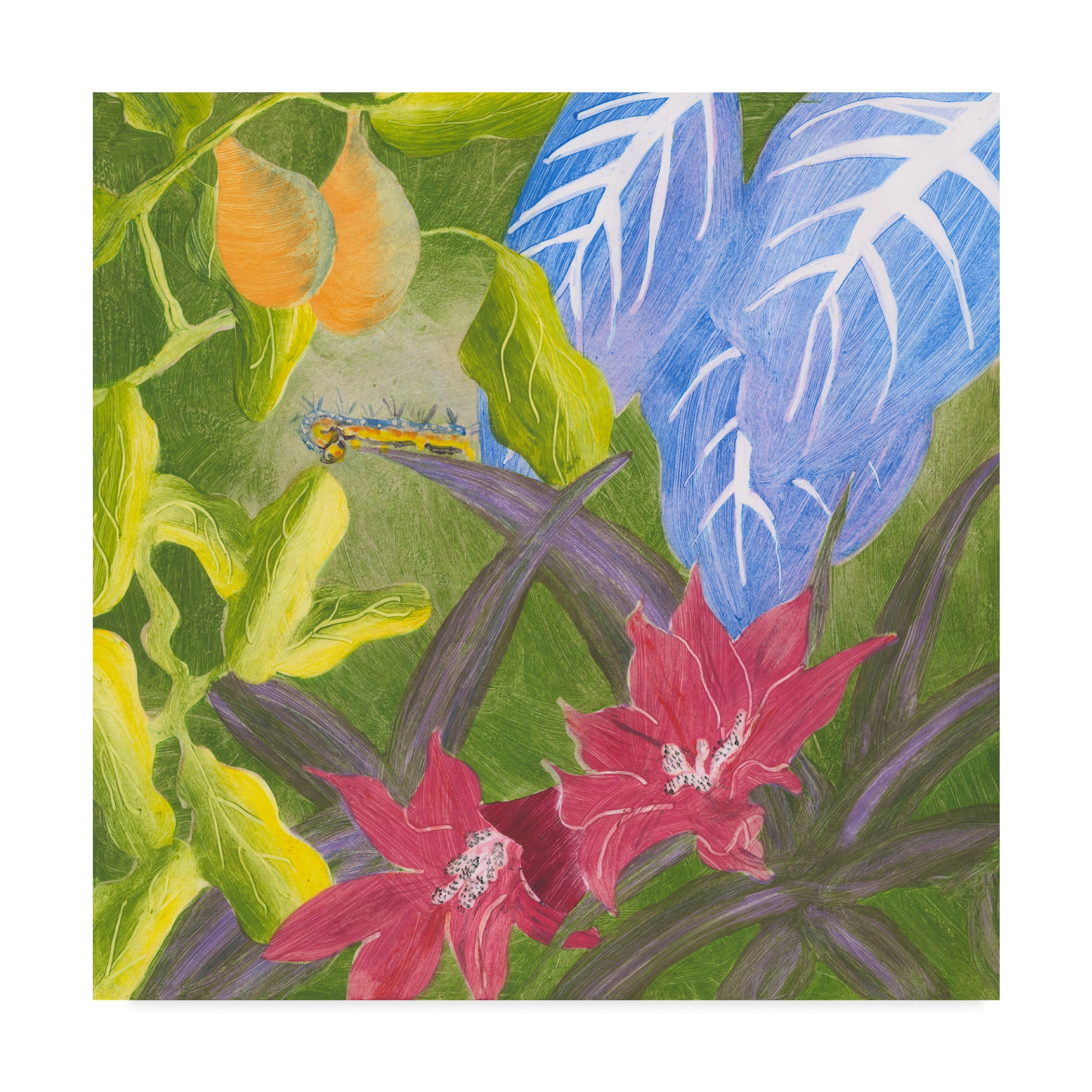 Trademark Fine Art Tropical Monotype V Canvas Art by Carolyn Roth ...