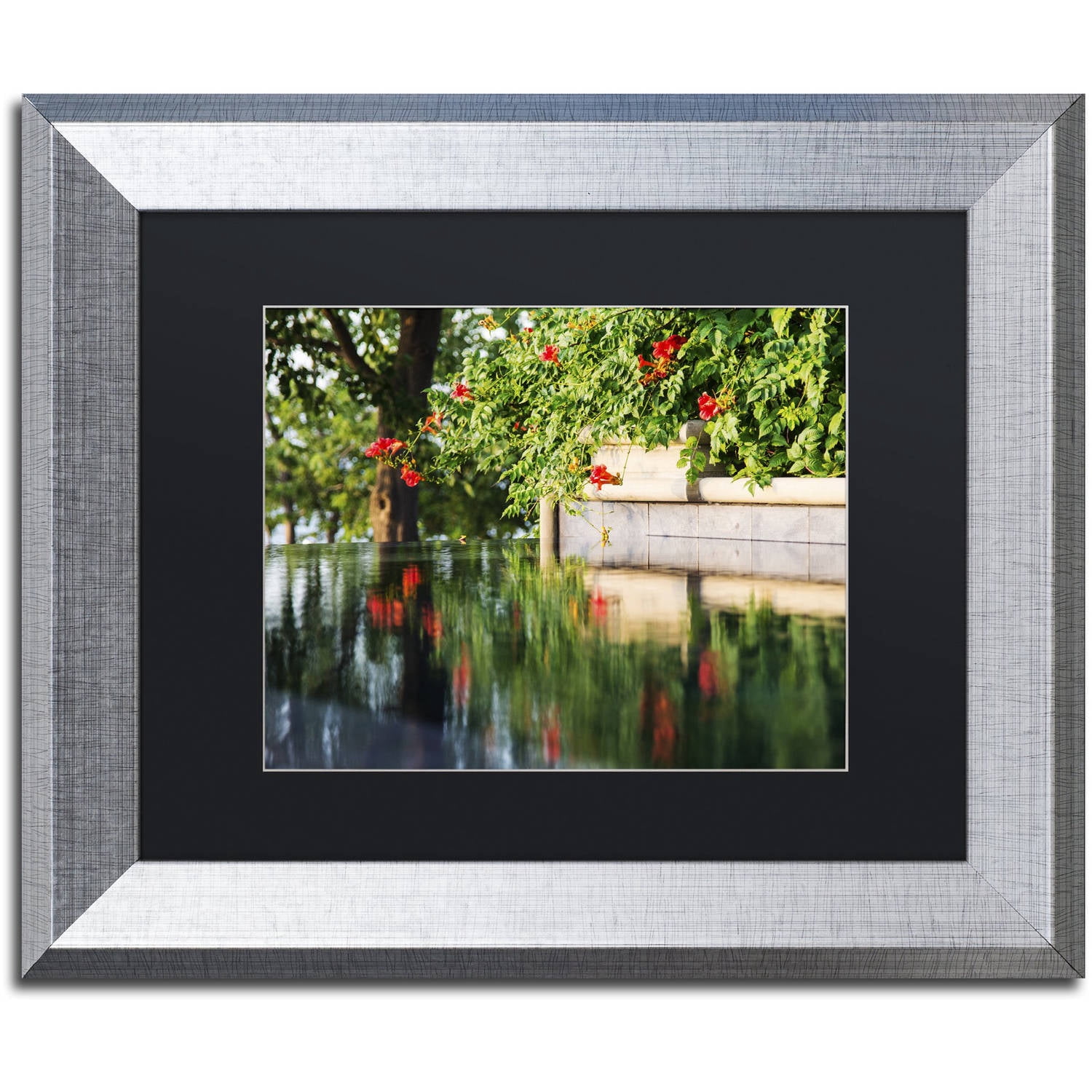 Trademark Fine Art "Trumpet Vine by a Pool" Canvas Art by Kurt Shaffer ...