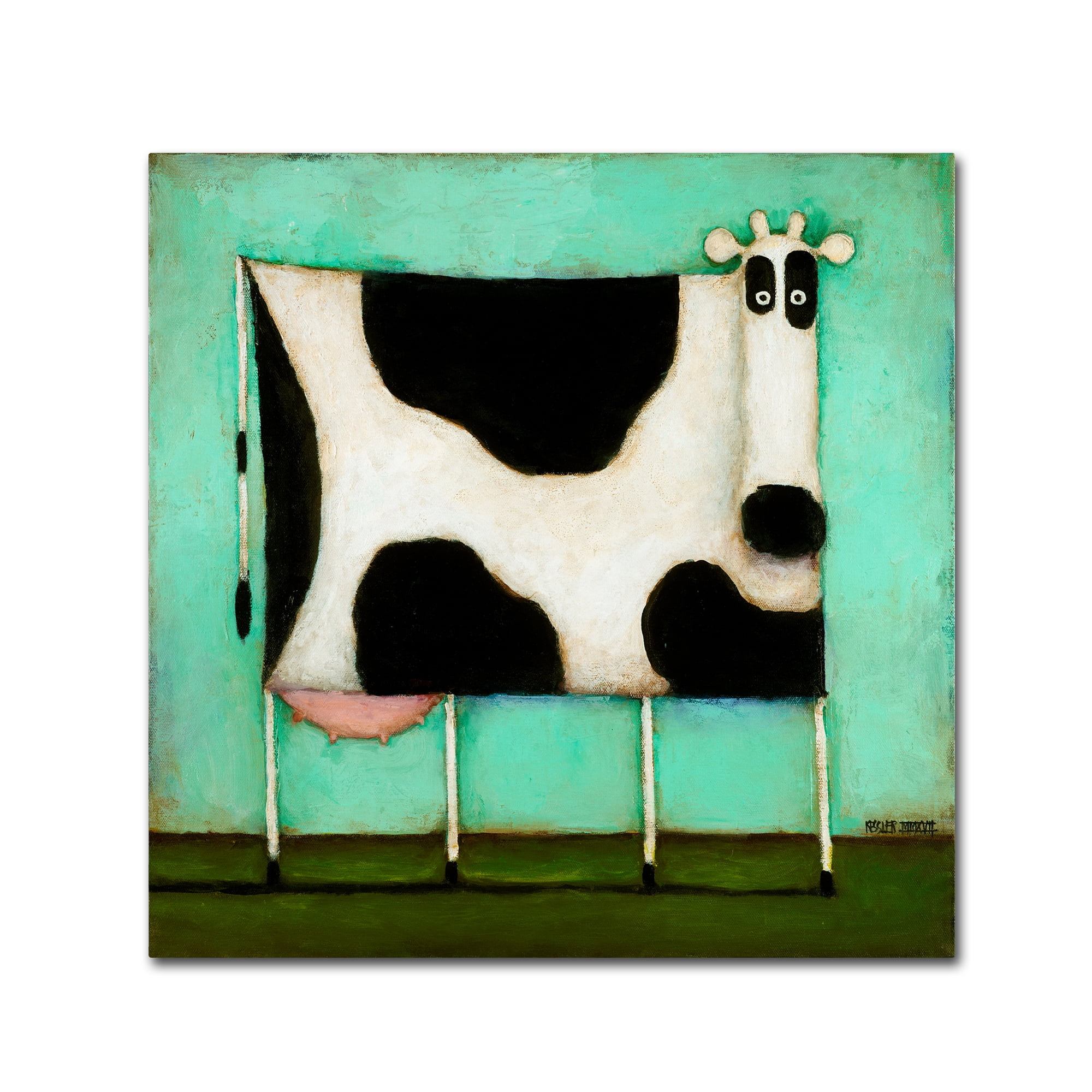 Trademark Fine Art 'Turquoise Cow' Canvas Art by Daniel Patrick Kessler ...
