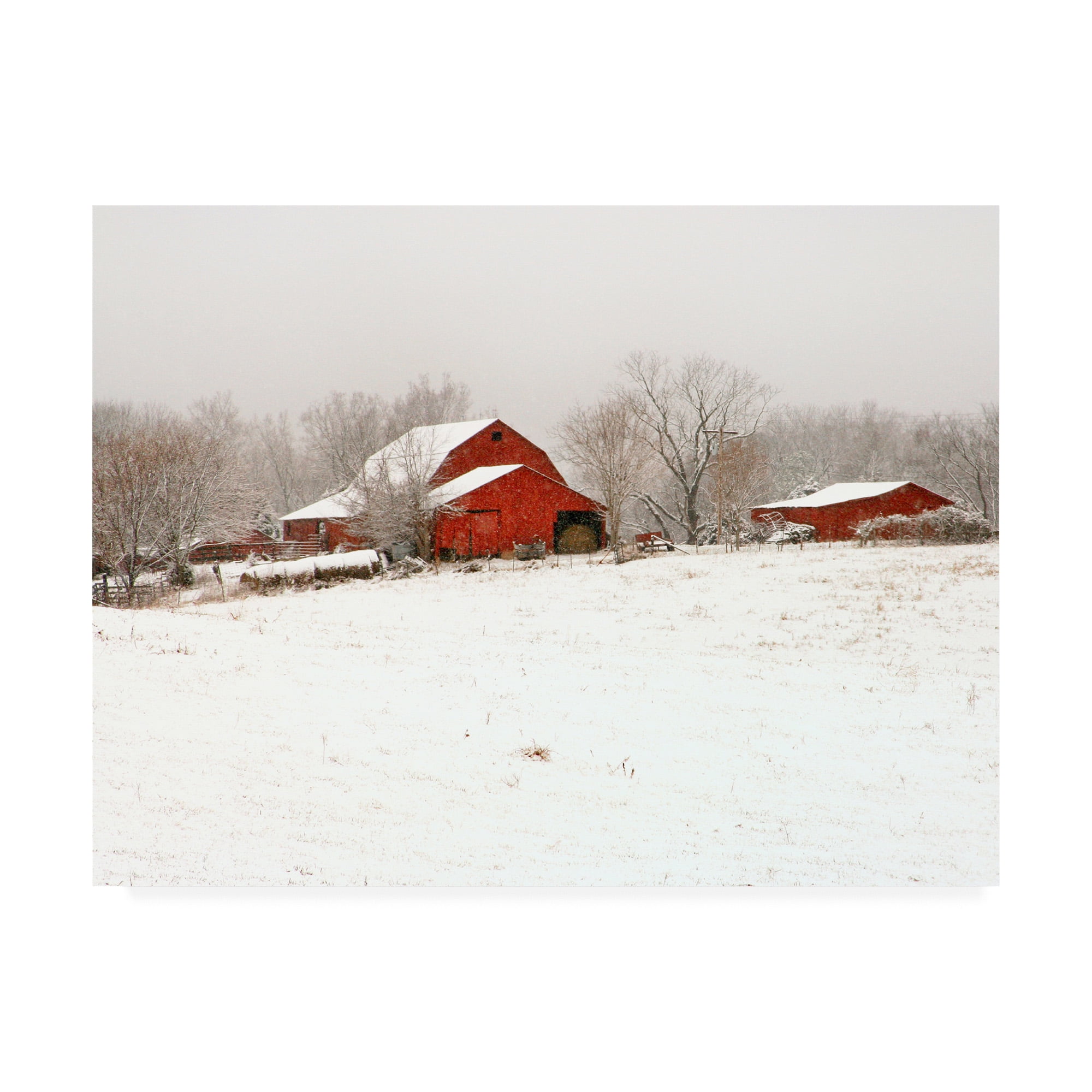 Trademark Fine Art Union Barn & Snow Canvas Art - 24 x 32 - Walmart.com