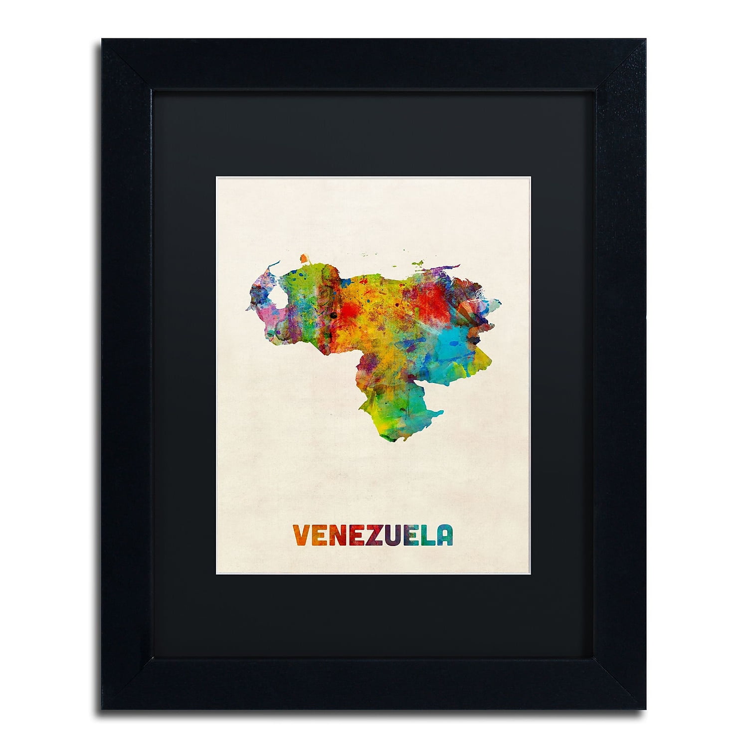 Trademark Fine Art Venezuela Watercolor Map Canvas Art - Walmart.com