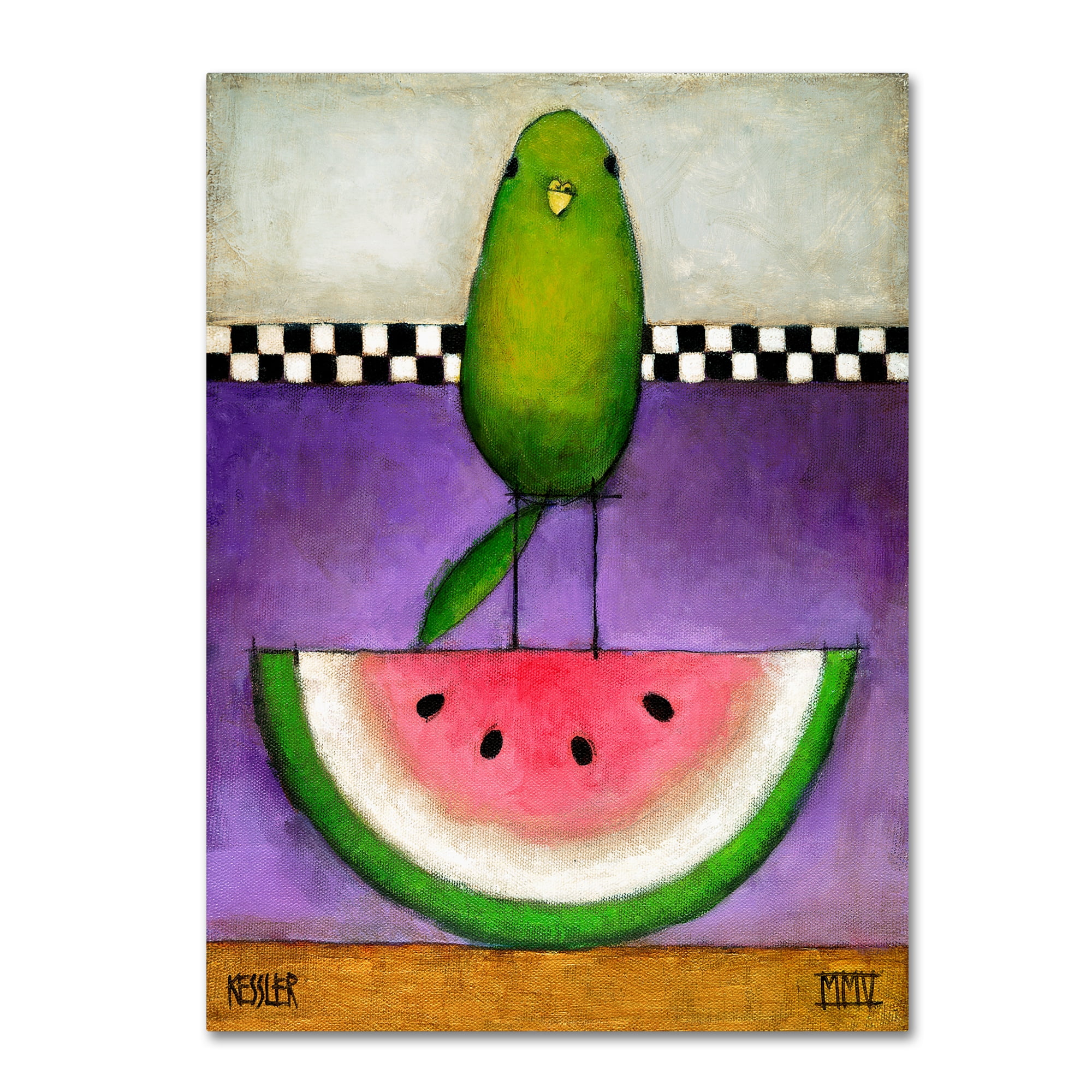 Trademark Fine Art 'Watermelon Bird' Canvas Art by Daniel Patrick ...